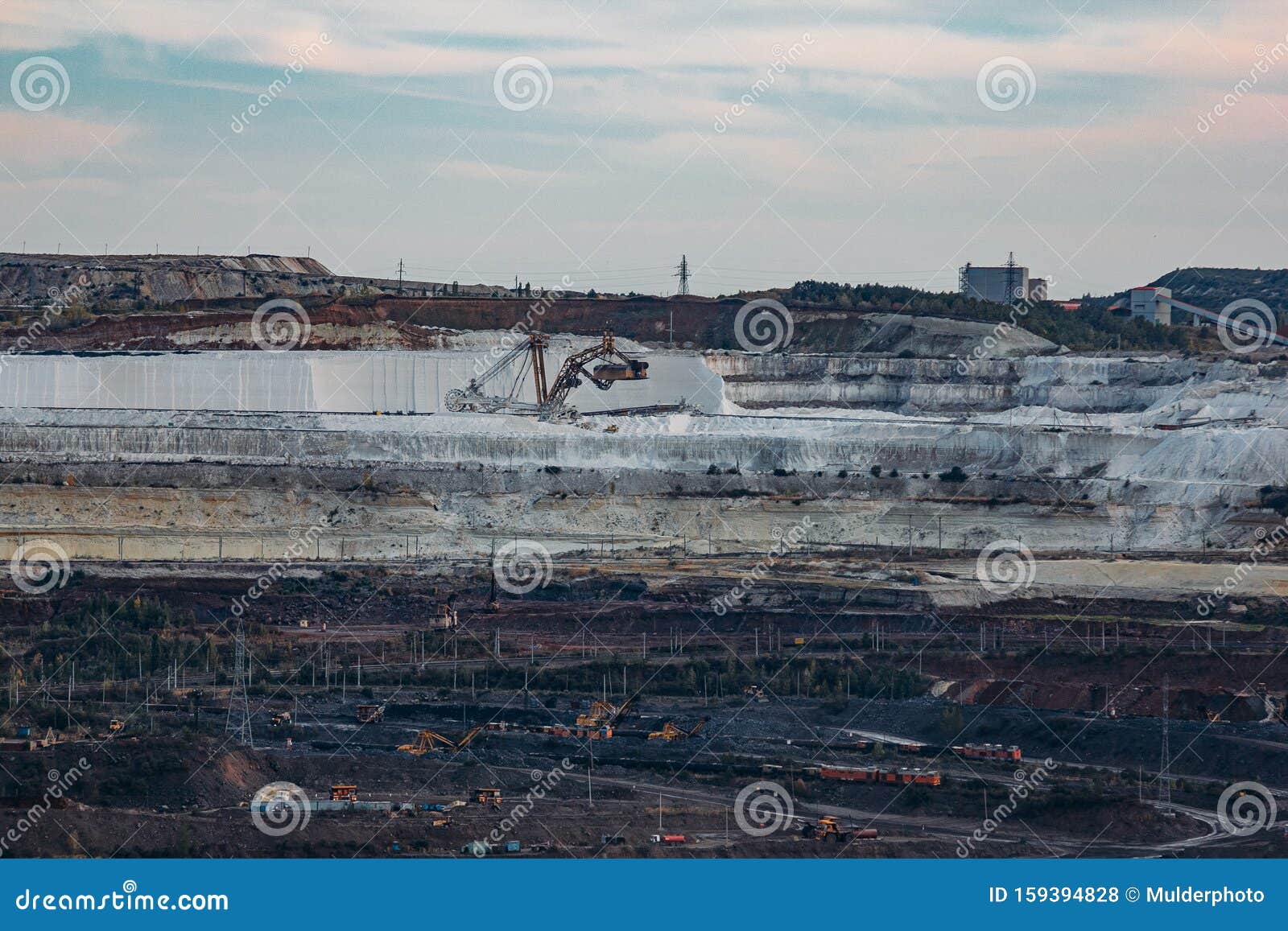 Open Mining Quarry. Working Mining and Digging Machines Stock Photo ...