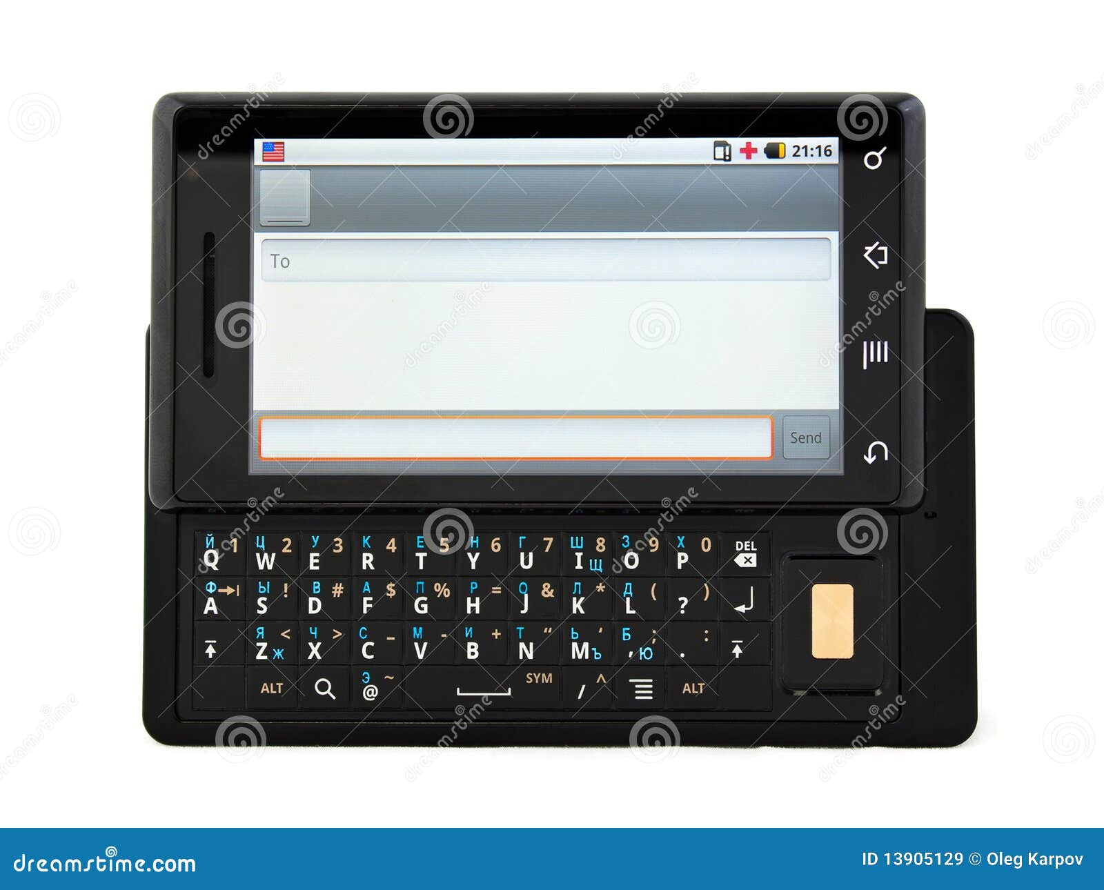 Open Mobile Phone Ready To Send an Sms Stock Image - Image of device ...