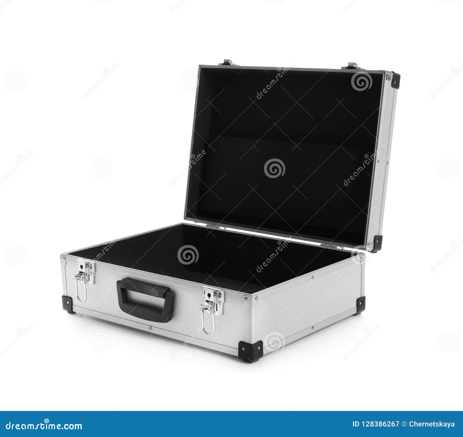 Open modern suitcase stock image. Image of background - 128386267