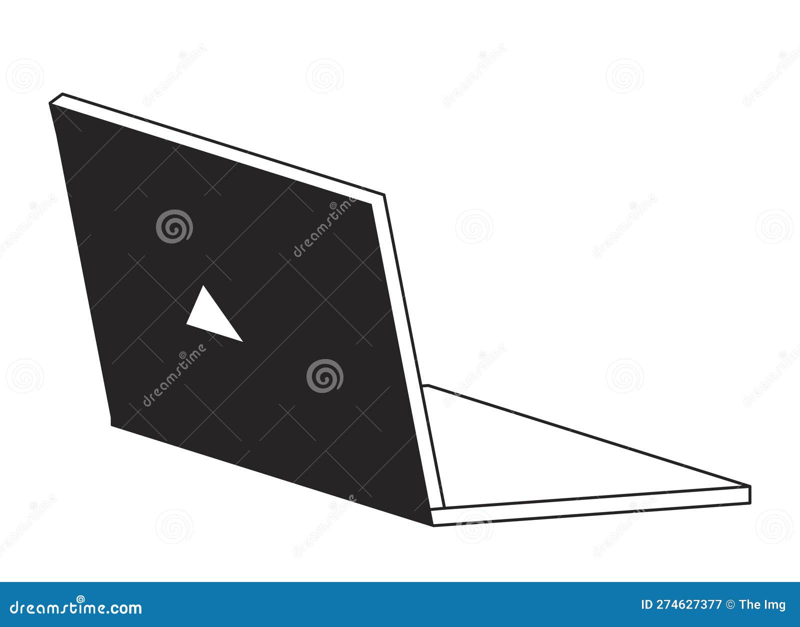 Open Modern Thin Notebook Monochrome Flat Vector Object Stock Vector ...