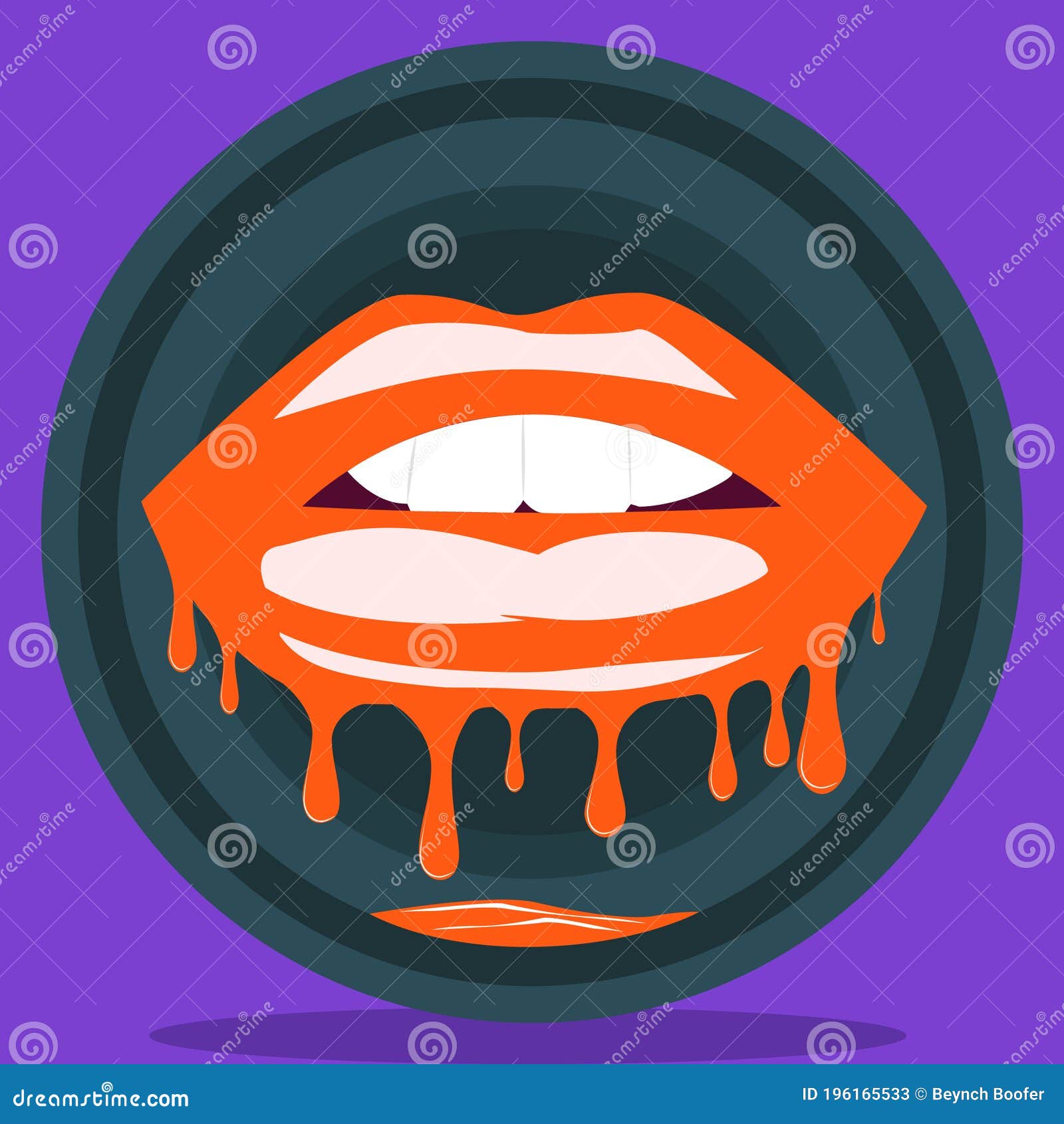 Biting Her Red Lips Teeth Pop Art Cartoon Vector | CartoonDealer.com ...