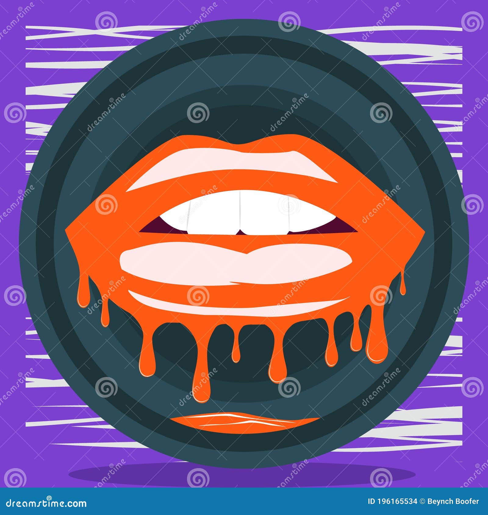 Biting Her Red Lips Teeth Pop Art Cartoon Vector | CartoonDealer.com ...