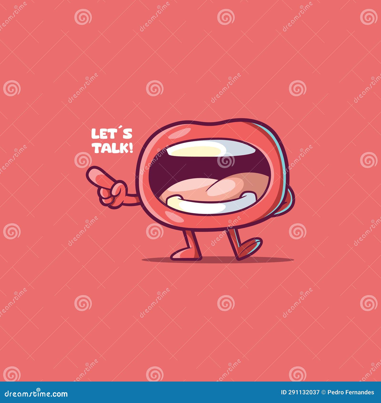 Open Mouth Character Talking Vector Illustration. Stock Vector ...