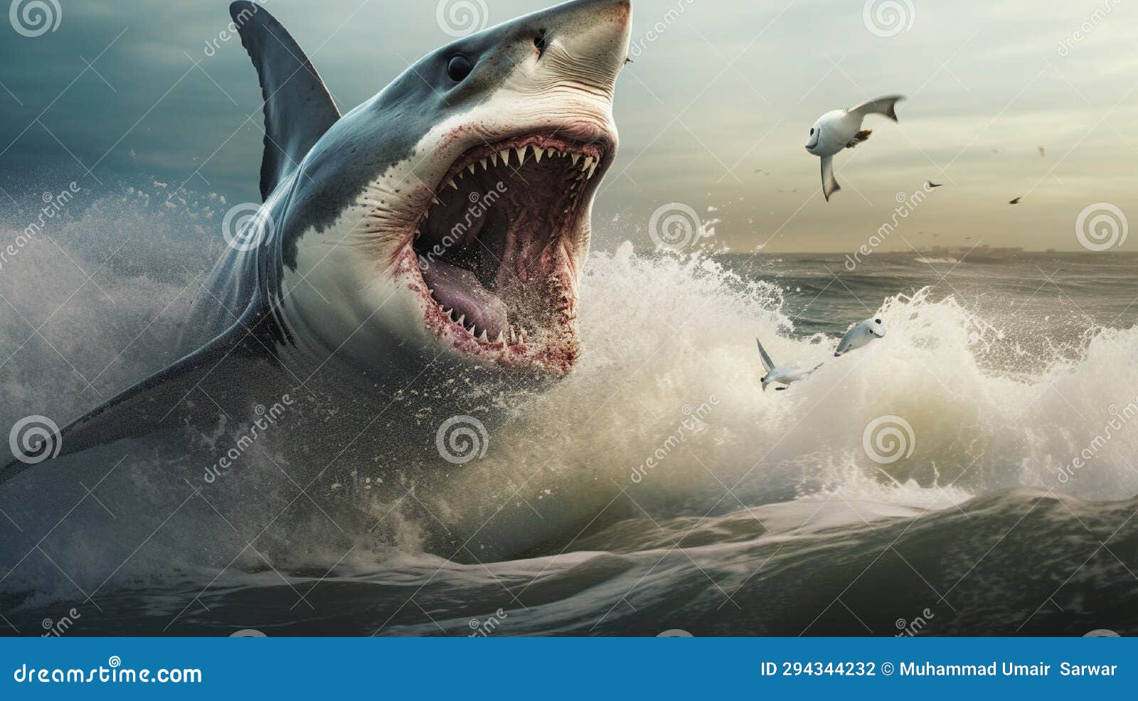 Open Mouth Dolphin Eat Eagle Generated by AI Tool Stock Illustration ...