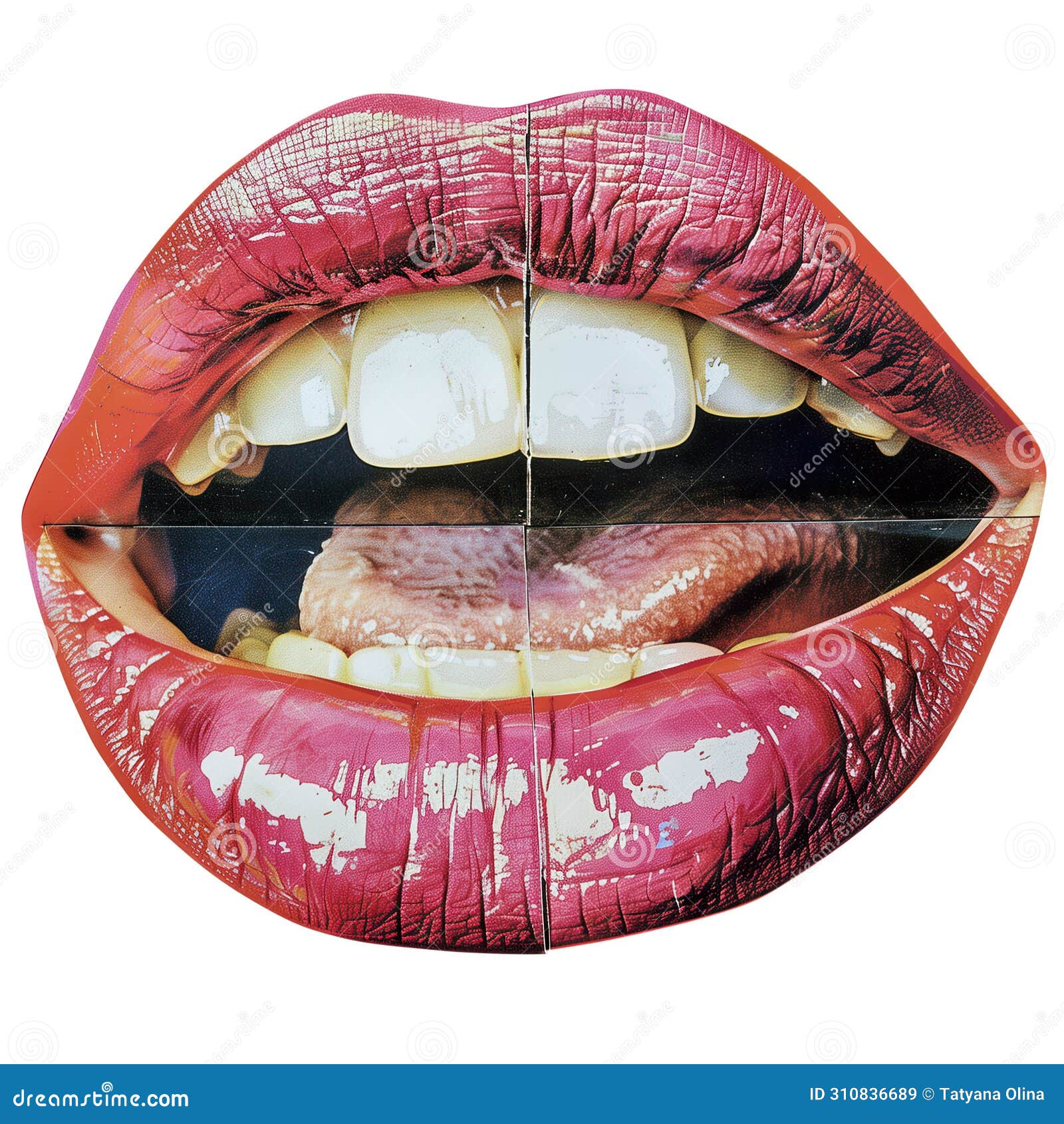 Open Mouth with Folded Paper Effect Stock Image - Image of effect ...