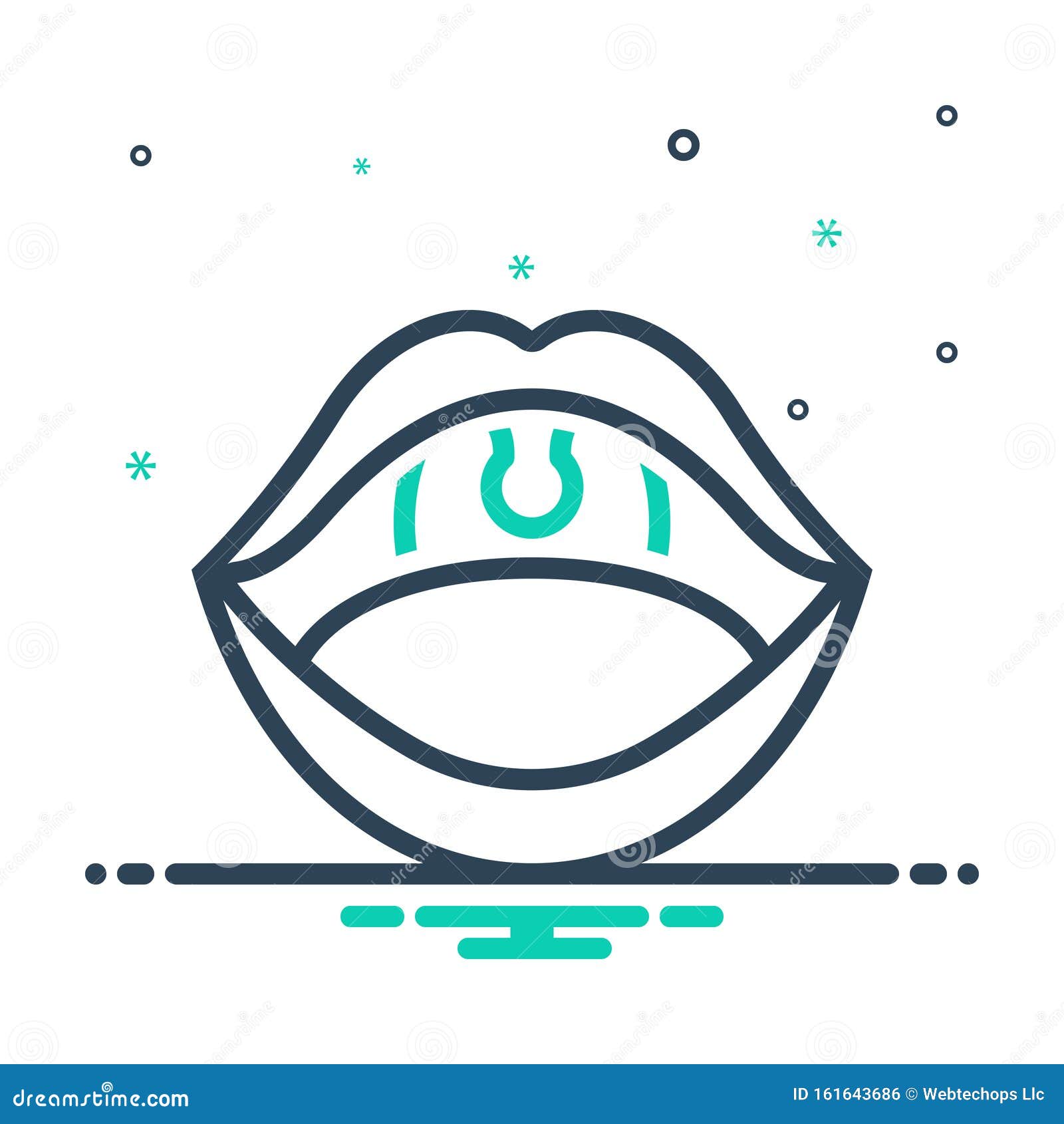 Mix Icon for Open Mouth, Face and Maw Stock Vector - Illustration of ...