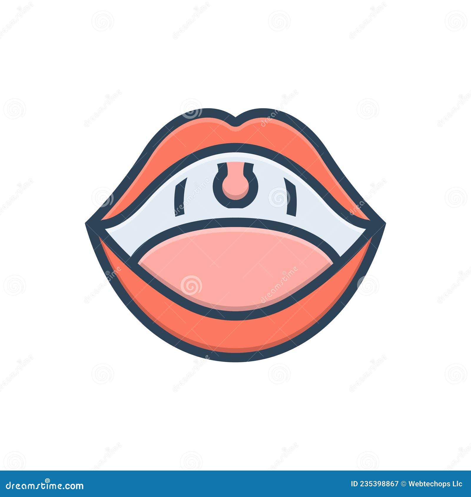 Color Illustration Icon for Open Mouth, Face and Maw Stock Illustration ...