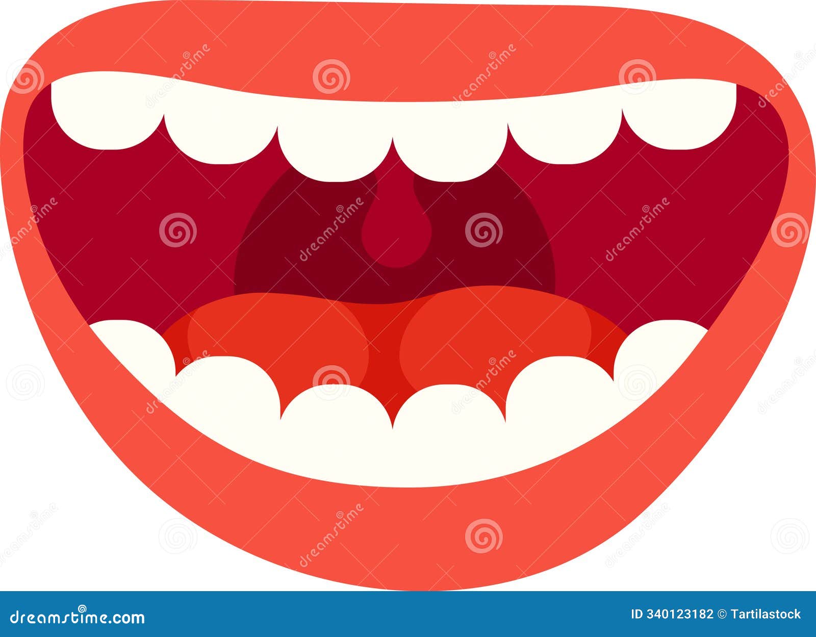 Open Mouth Illustration Featuring Bold Colors and Exaggerated Features ...