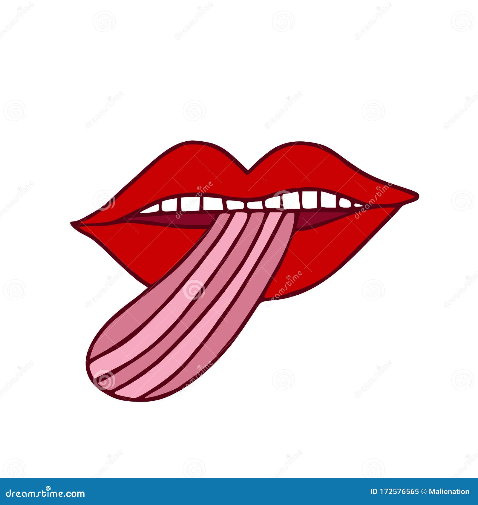 Open Mouth. Lips Vector Sticker . Stock Vector - Illustration of patch ...