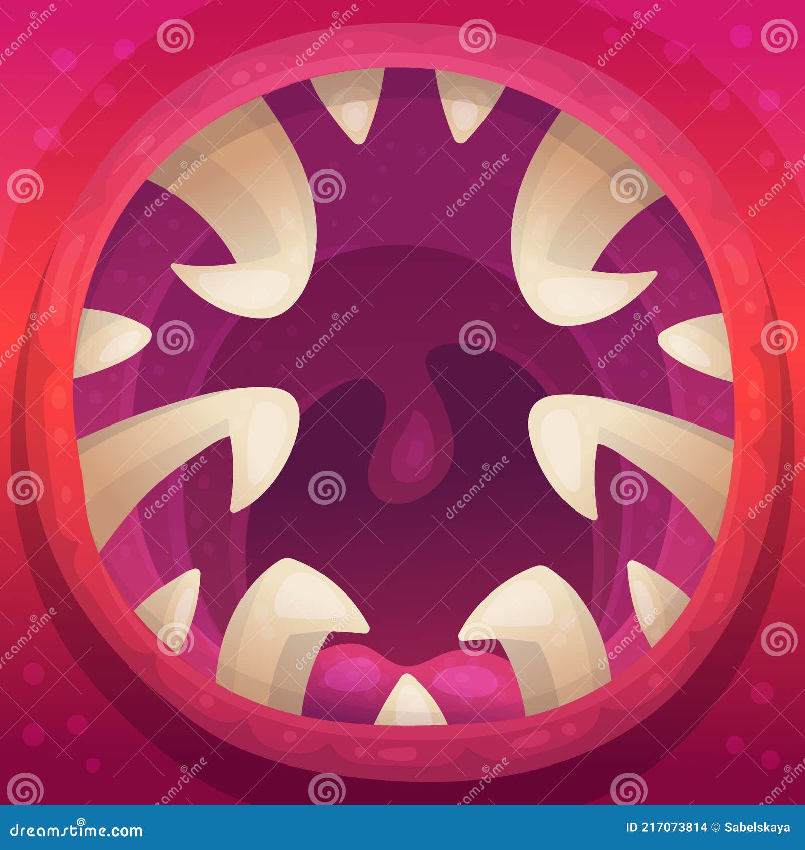 Open Mouth of Terrible Monster with Sharp Teeth Expression Evil Scary ...