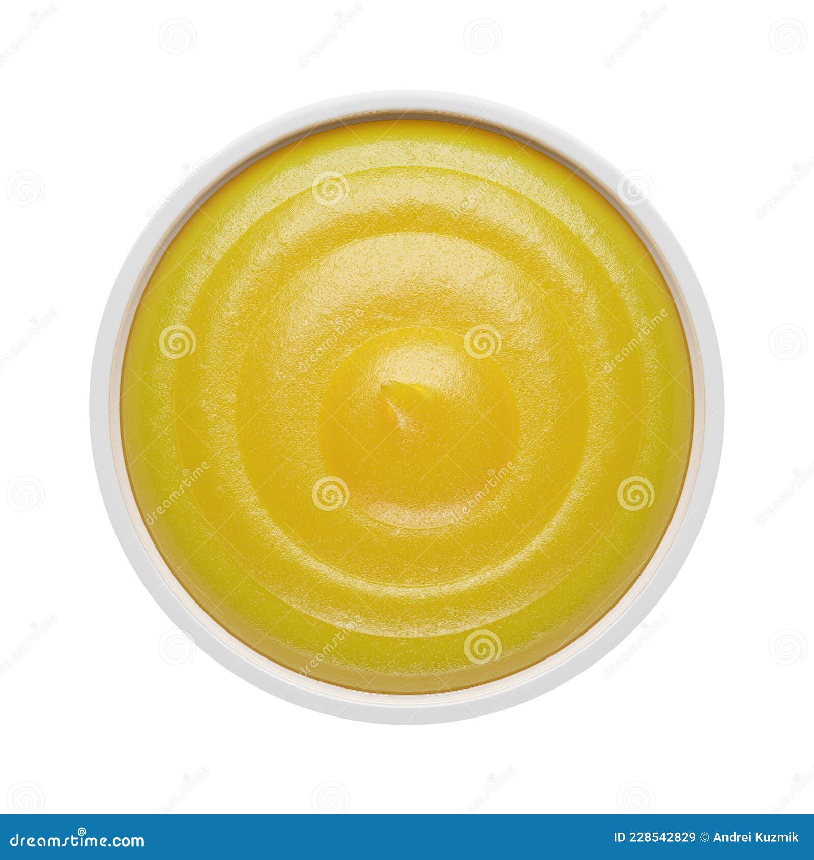 Open Mustard in Dip Container Isolated on White. 3D Rendering Stock ...