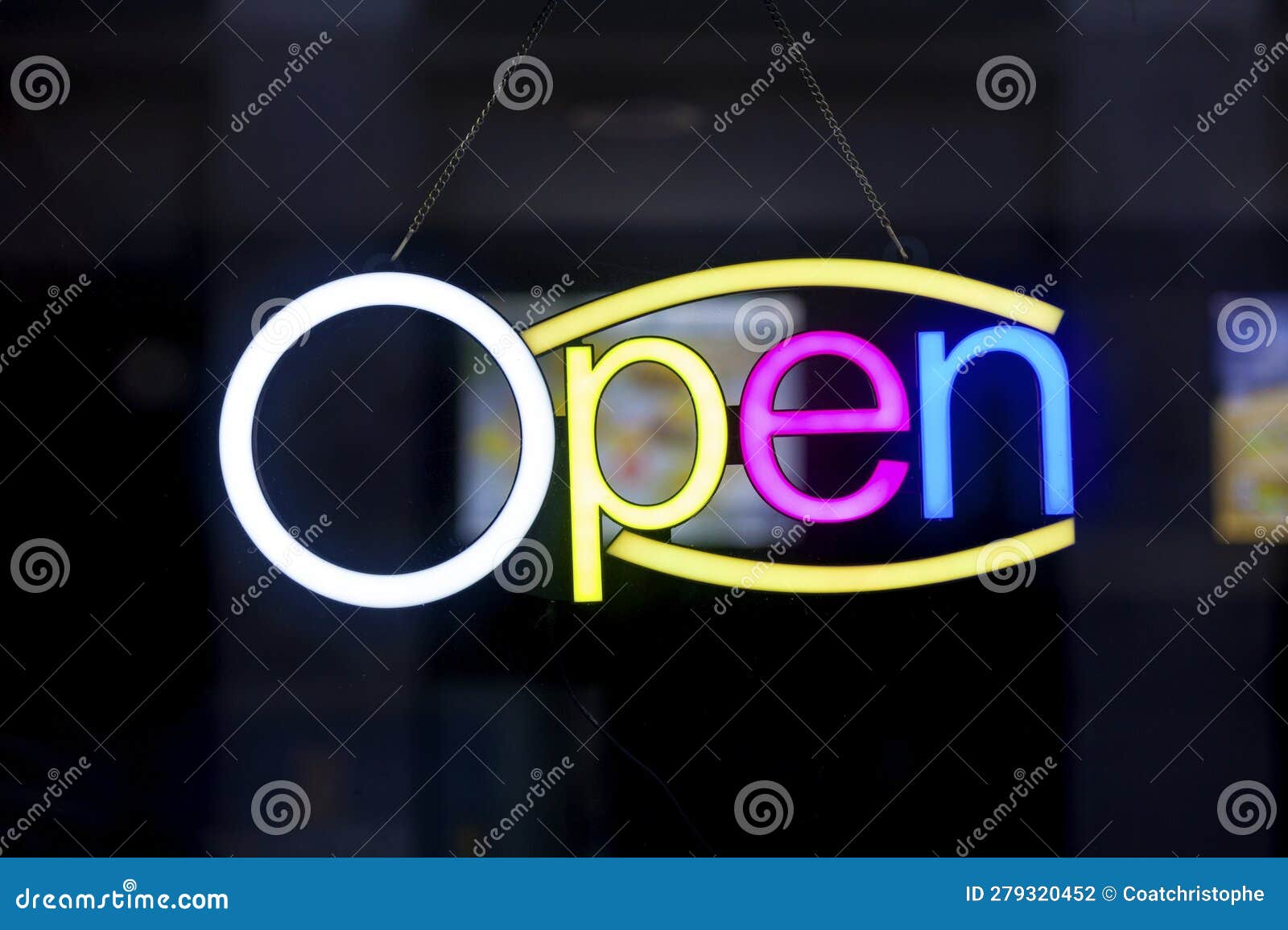 Open - Neon light stock photo. Image of multicolor, sign - 279320452