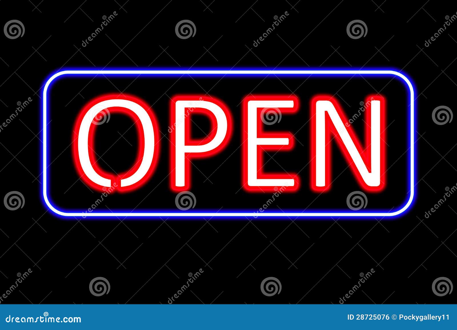 Open neon sign stock vector. Illustration of color, background - 28725076