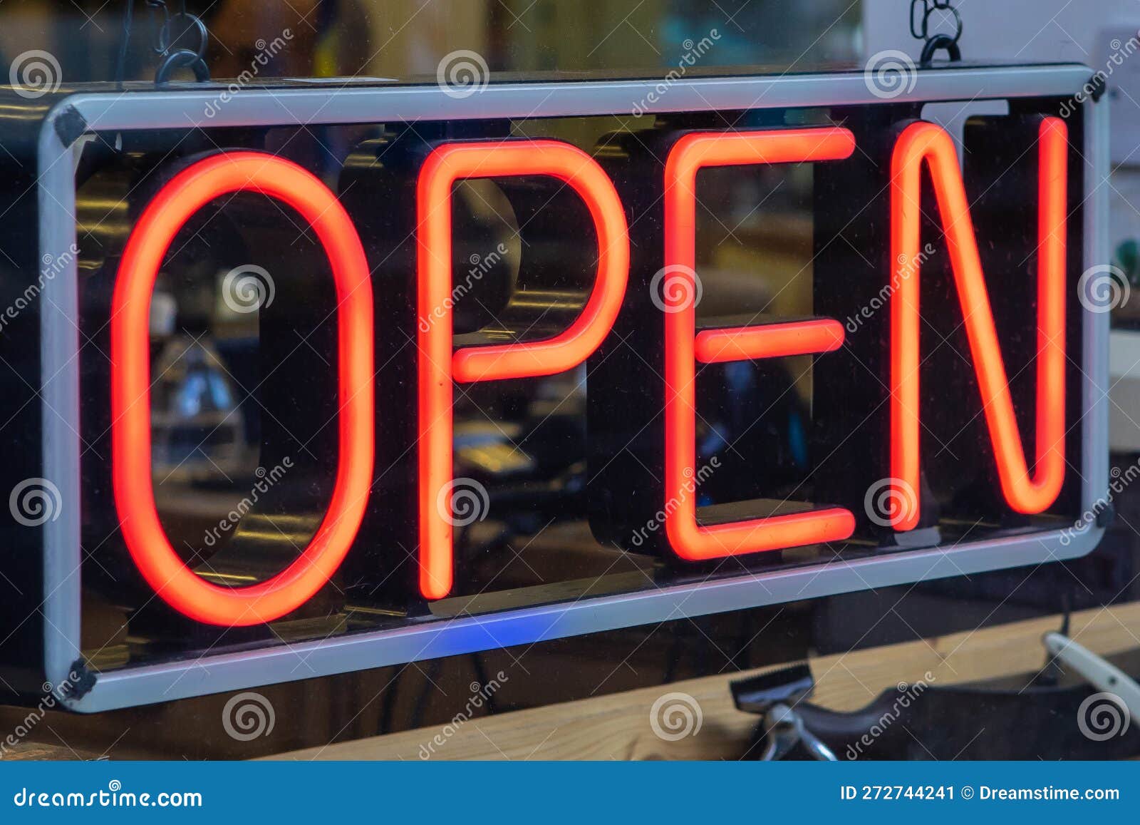 OPEN Neon Sign stock image. Image of shop, businesses - 272744241