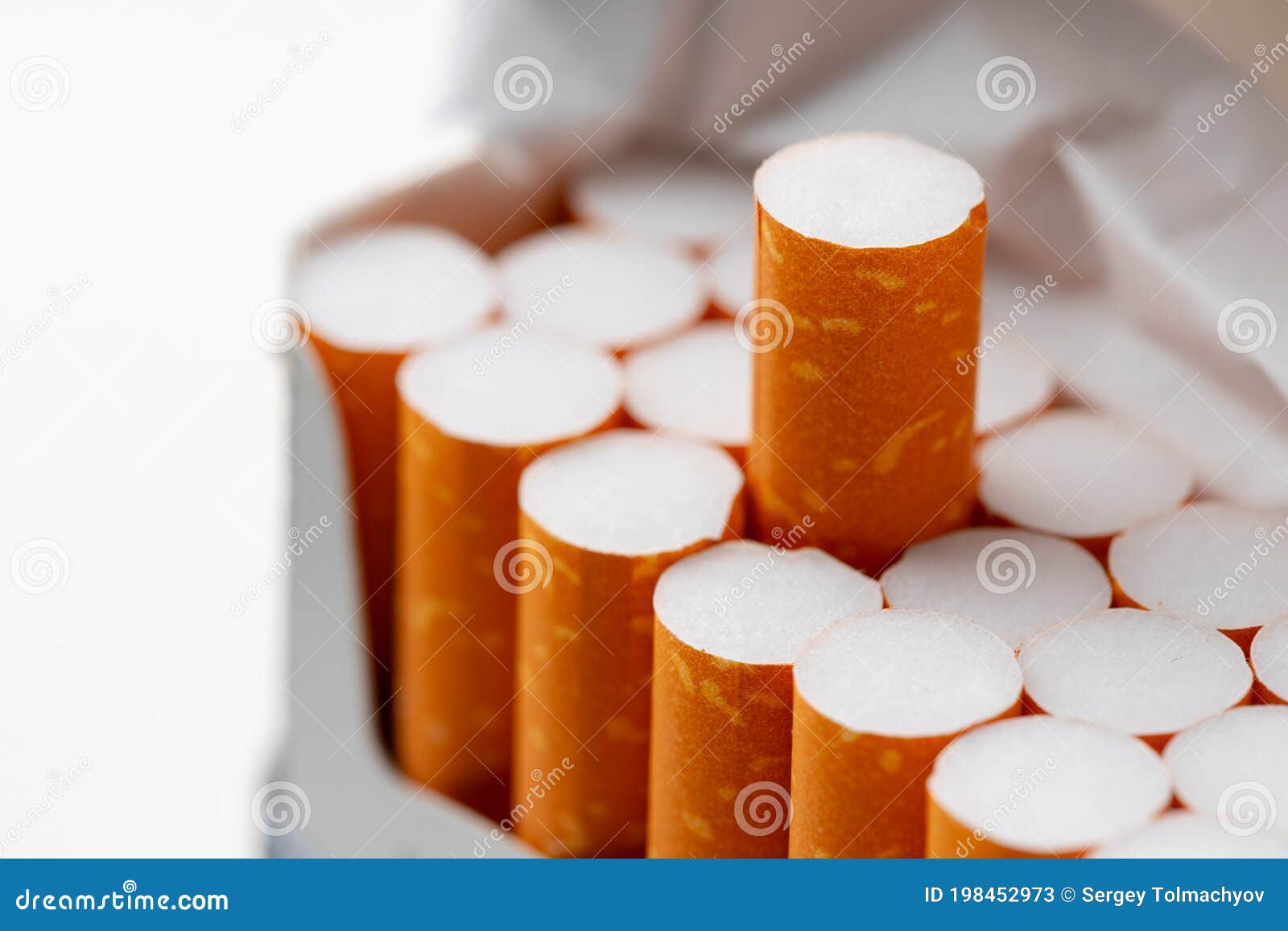 Open New Pack of Cigarettes Close Up Stock Image - Image of yellow ...