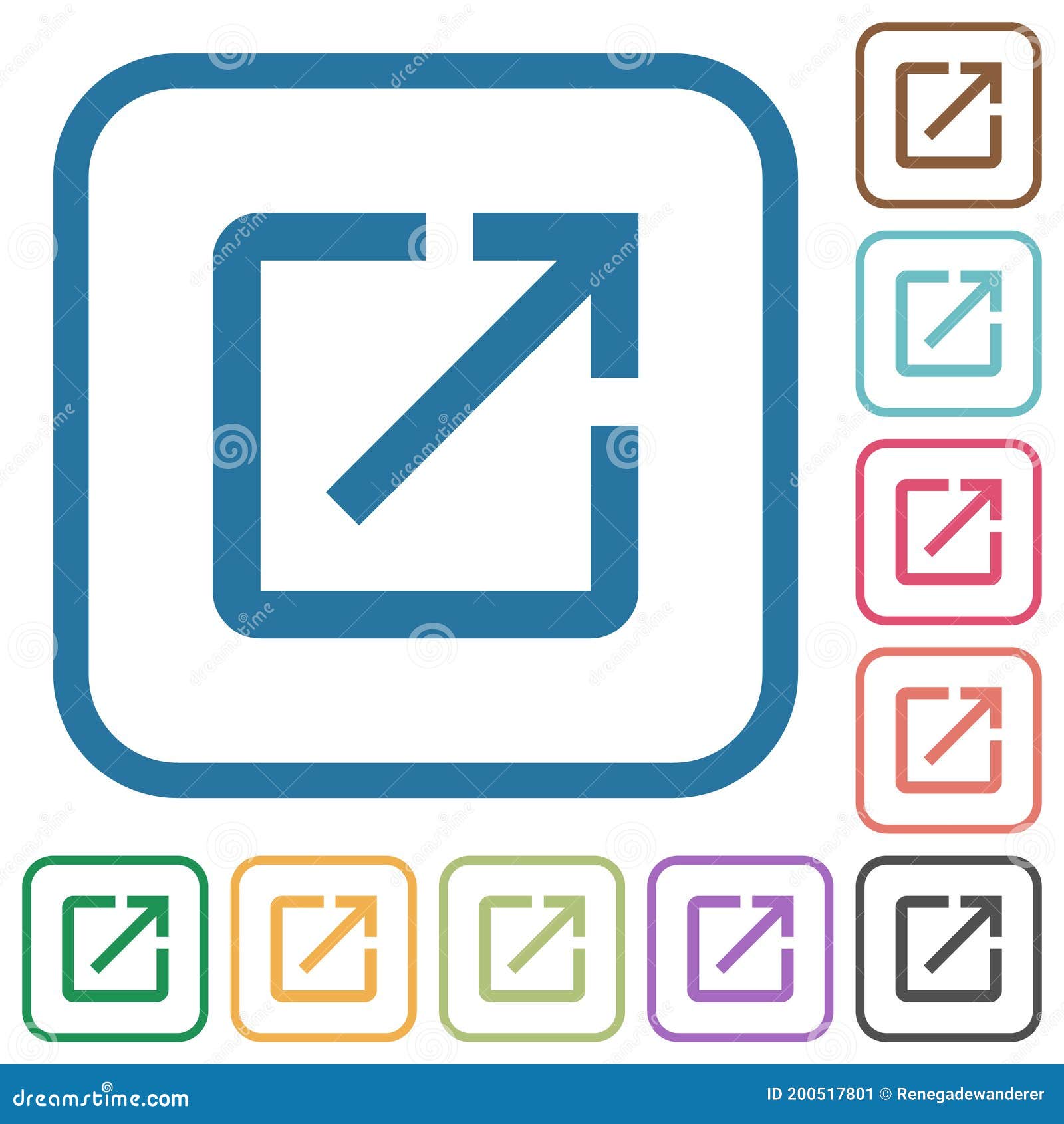 Open in New Window Simple Icons Stock Vector - Illustration of curved ...