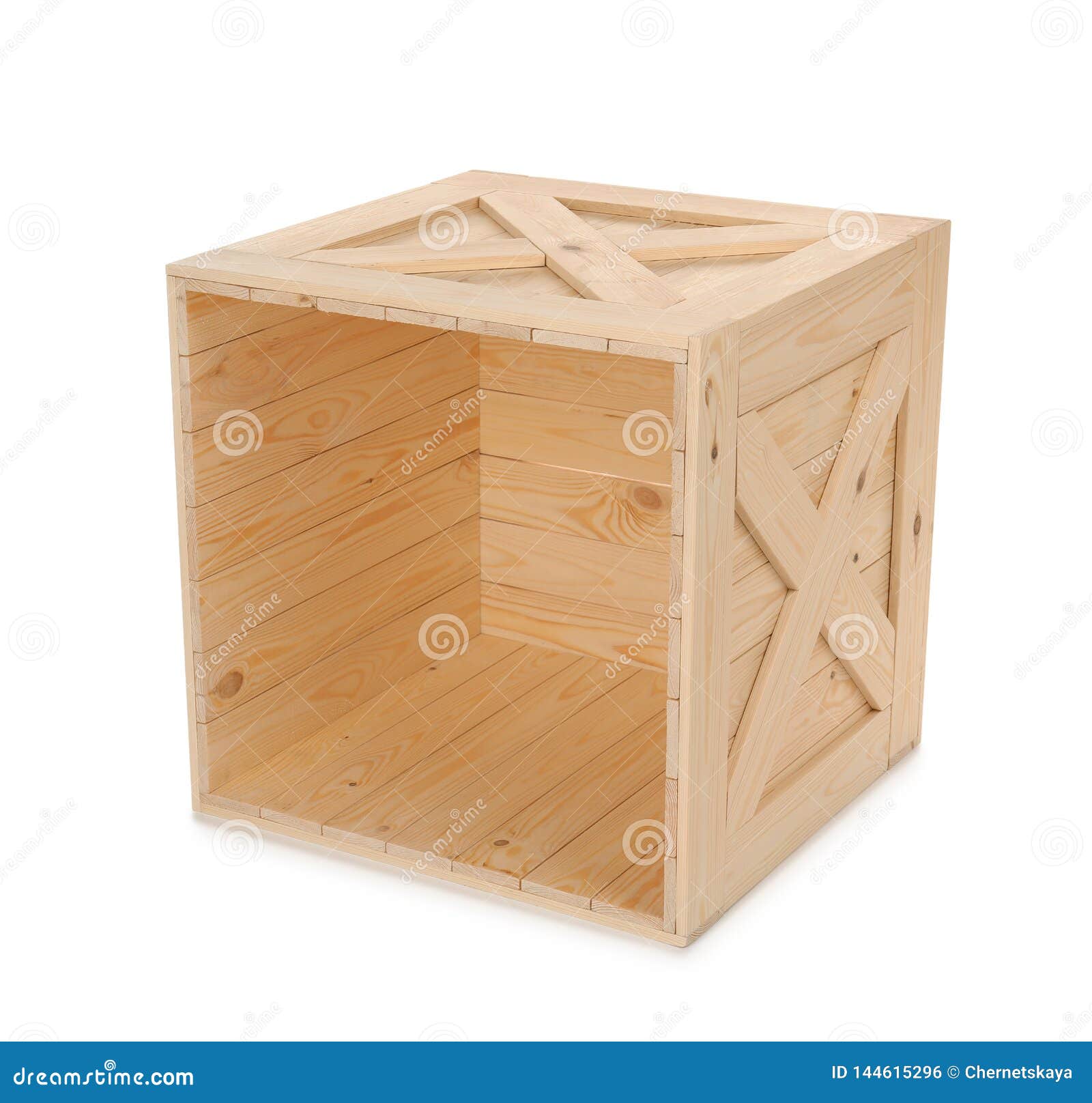 Open New Wooden Crate Isolated Stock Photo - Image of crate, crates ...