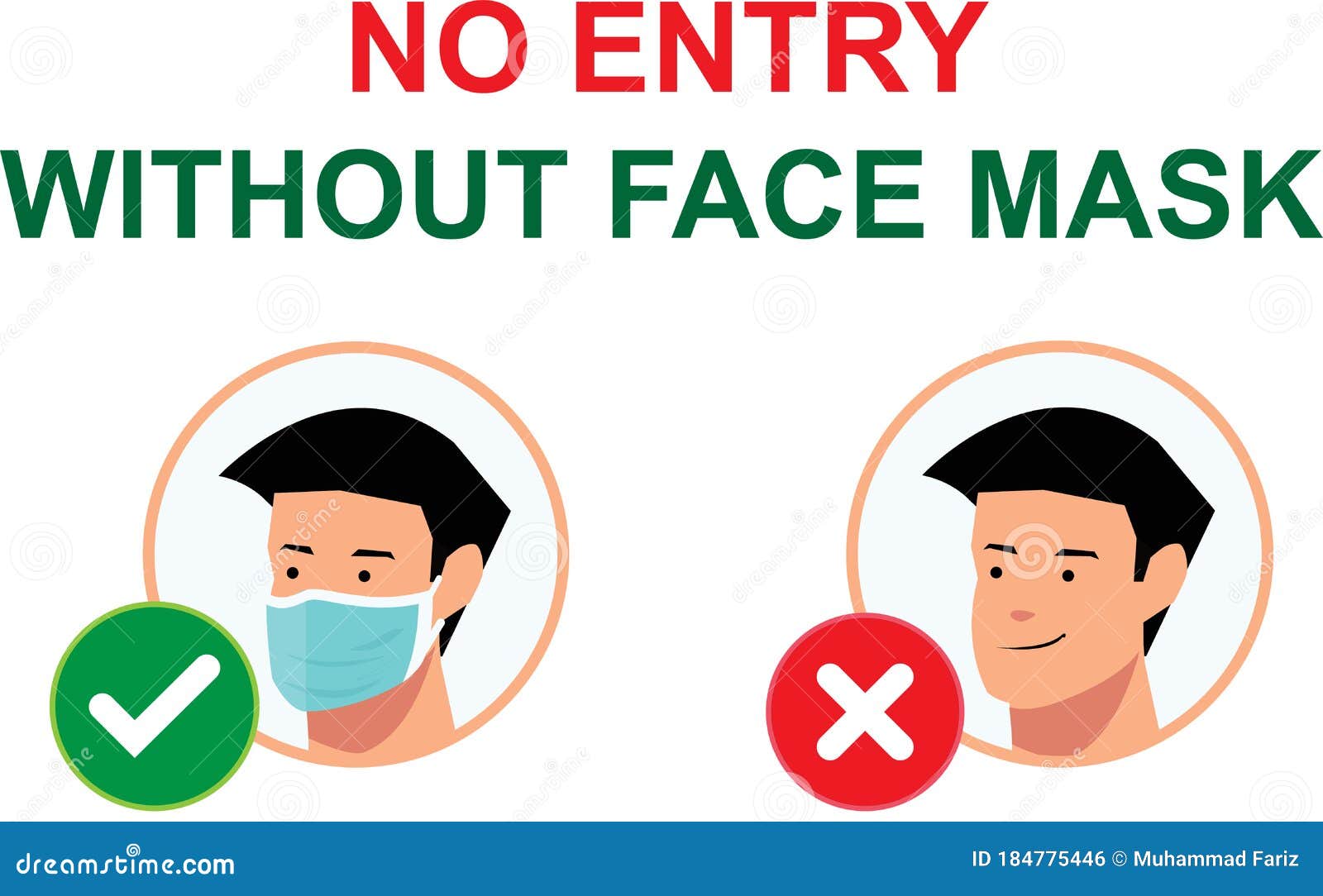 No Entry without Face Mask or Wear a Mask Icon. Stock Vector ...