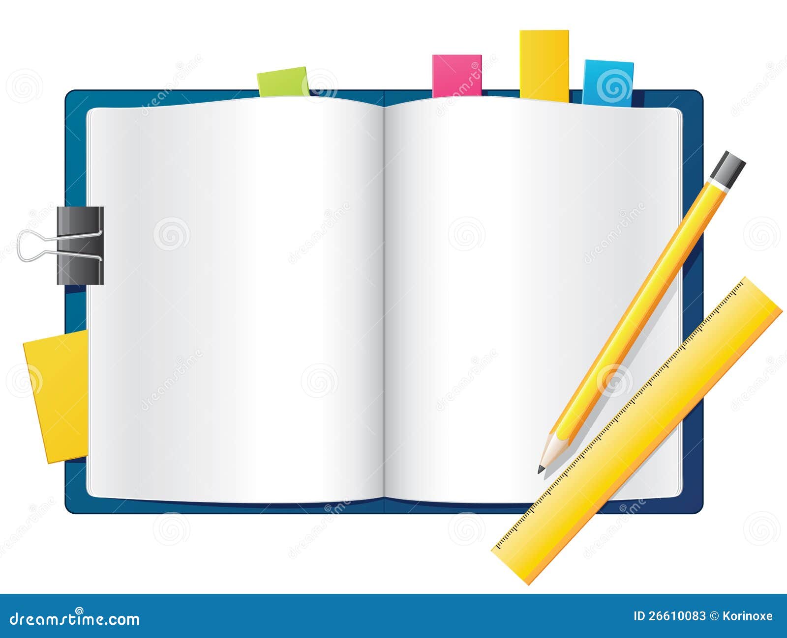 Open notebook stock vector. Illustration of clean, blue - 26610083 Open notebook stock vector. Illustration of clean, blue - 26610083
