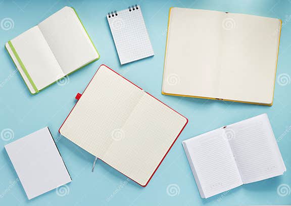 Open Notebook at Abstract Background Stock Photo - Image of blank ...