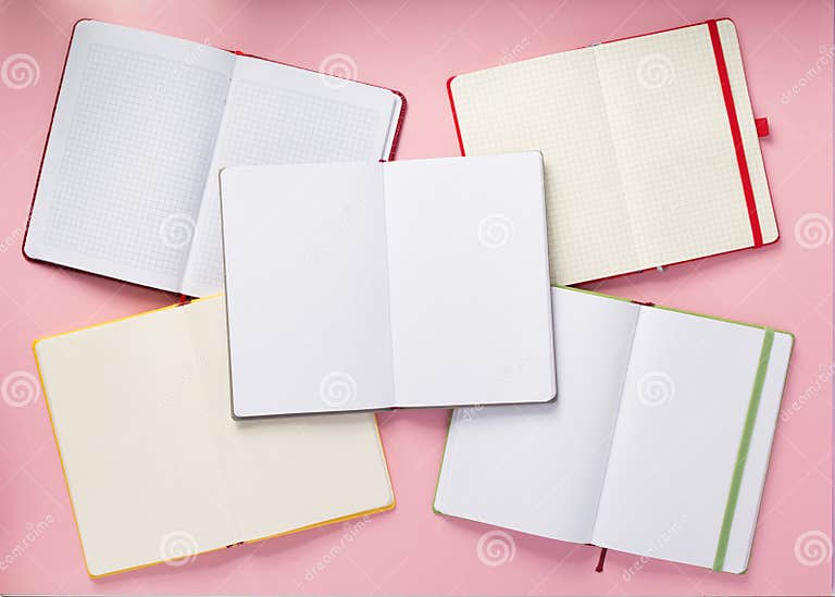 Open Notebook at Abstract Background Stock Image - Image of book, grey ...