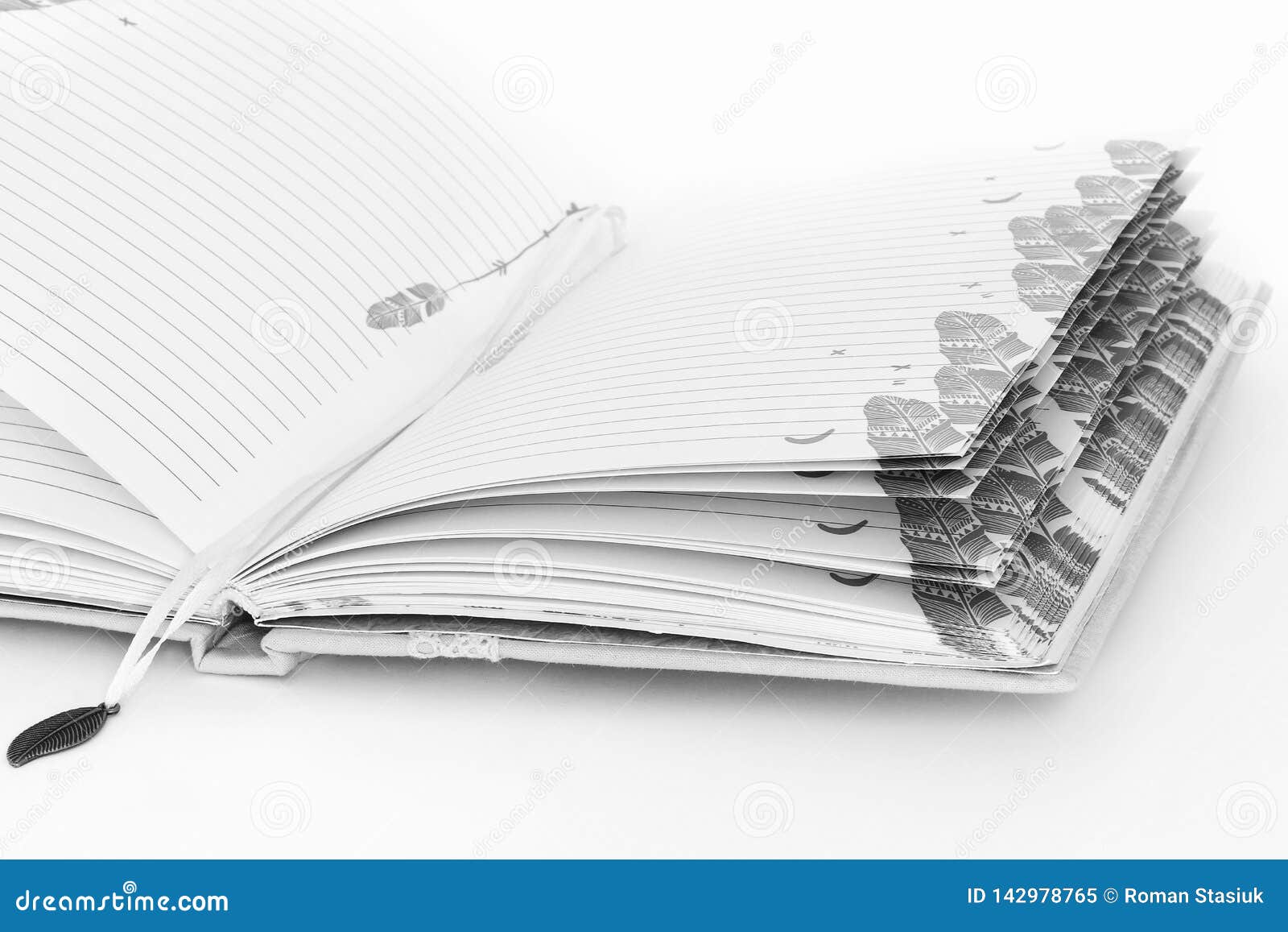 Open Notebook with Beautiful Pages Stock Image - Image of media ...