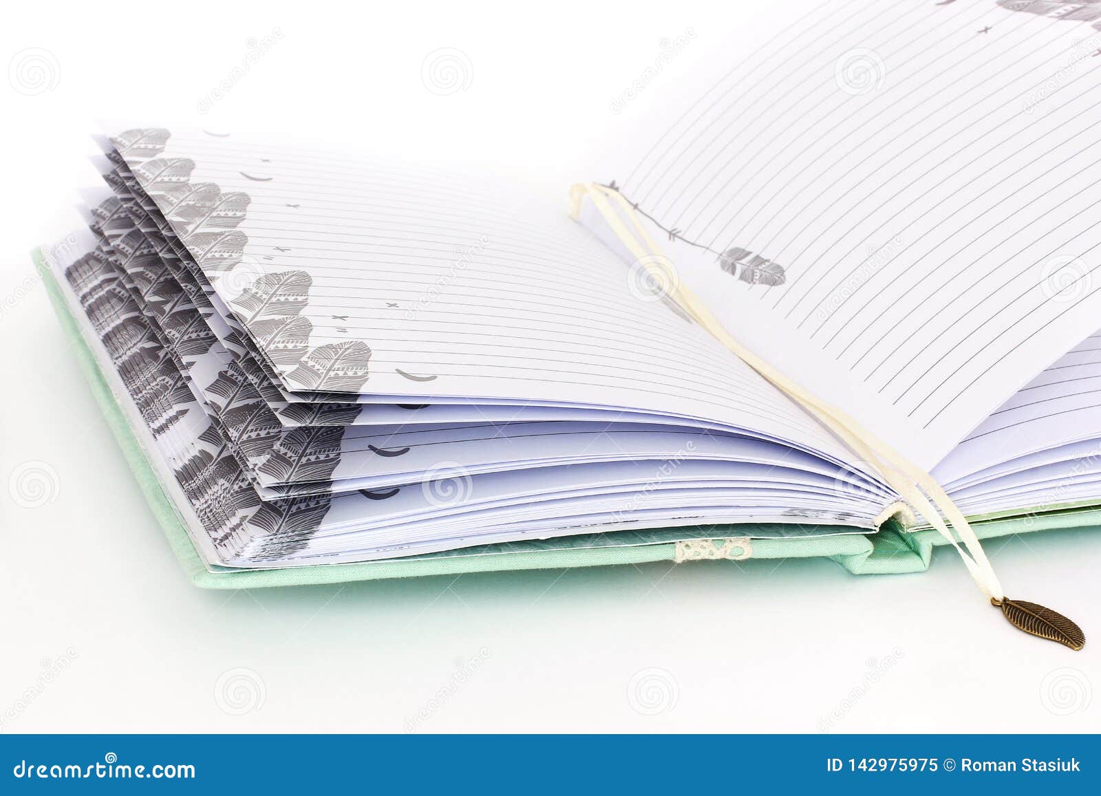 Open Notebook with Beautiful Pages Stock Image - Image of beautiful ...