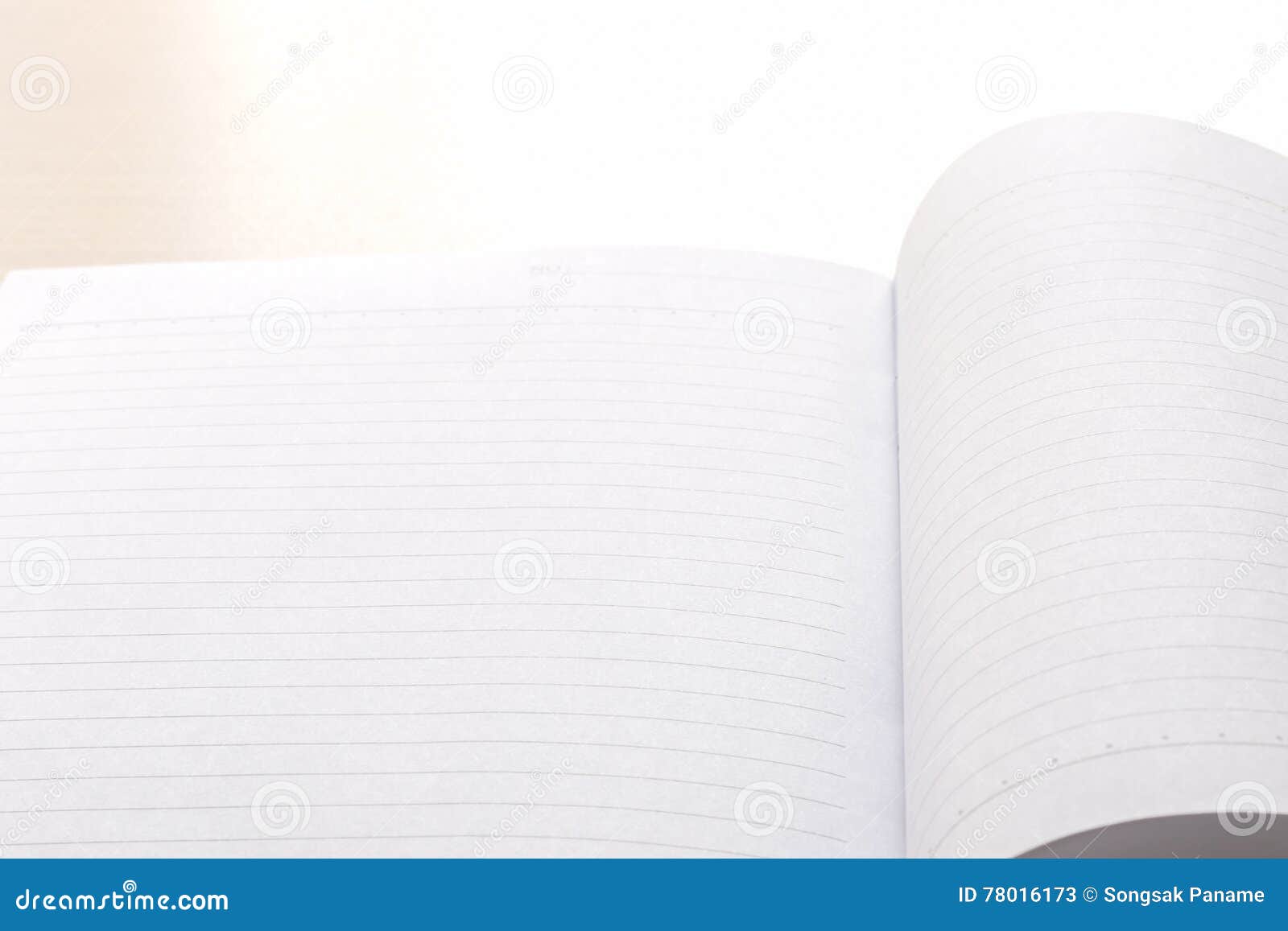 Open Notebook with Blank Page Stock Image - Image of message, note ...