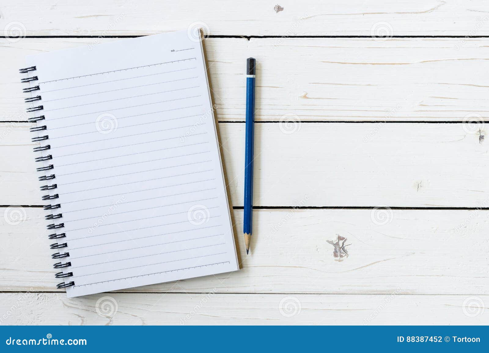Open Notebook with Blank Pages and Pencil Stock Photo - Image of note ...