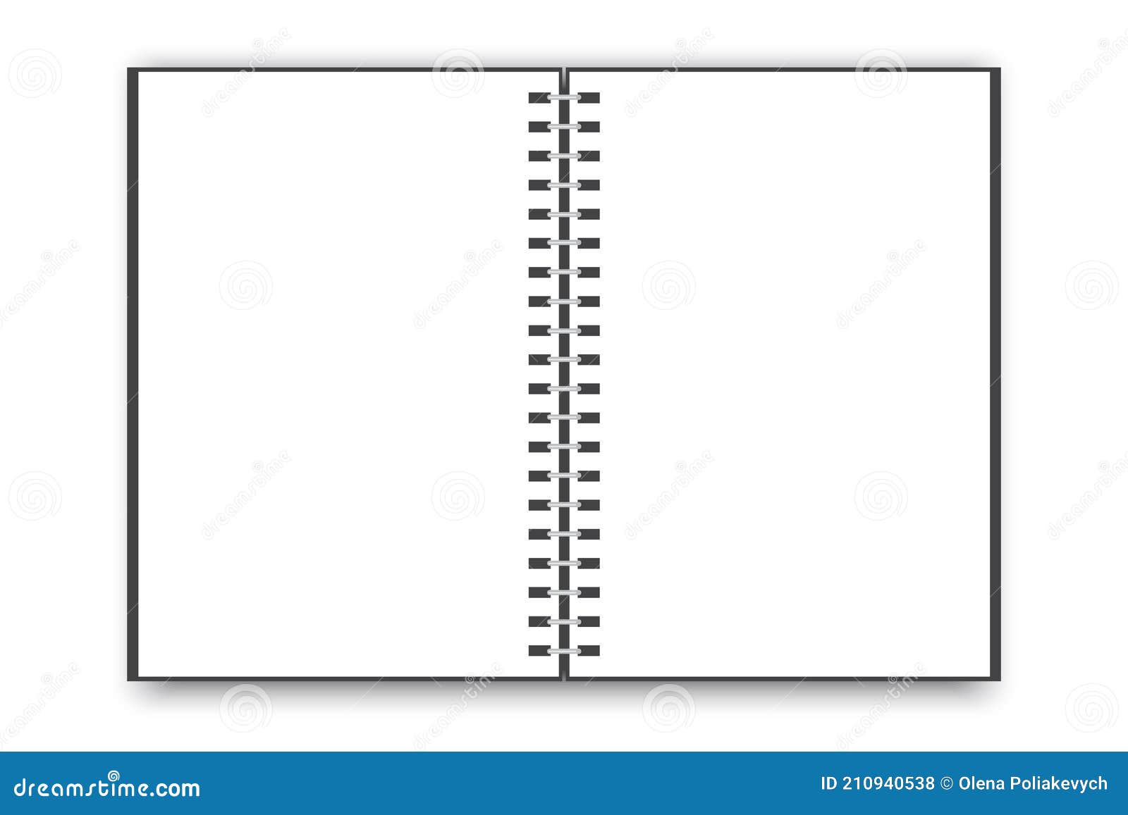 Open Notebook. Blank Vertical Notebook Page. Vector Realistic ...