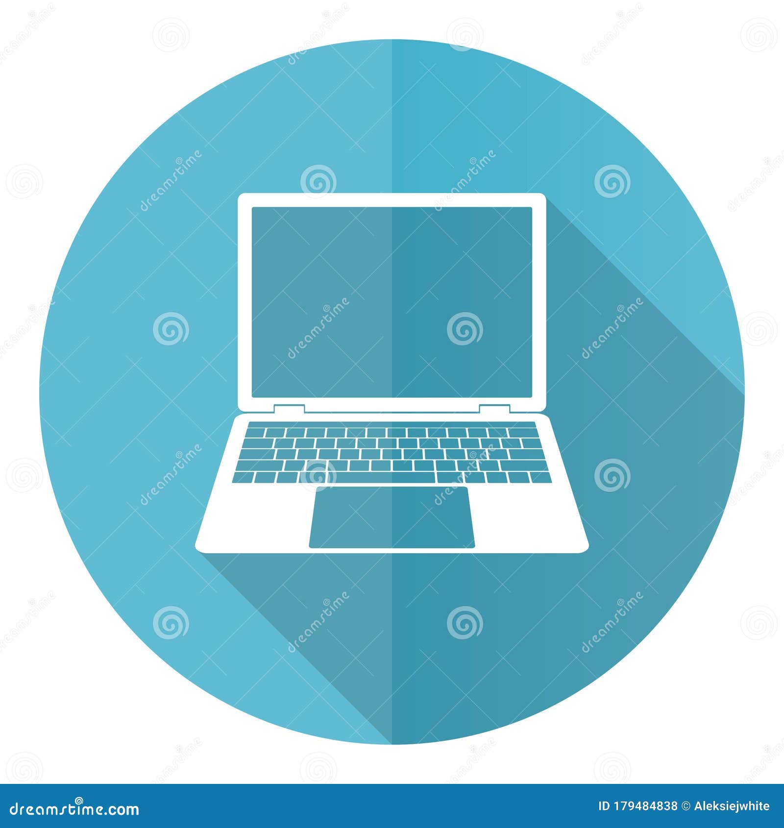 Open Notebook Blue Round Flat Design Vector Icon Isolated on White ...