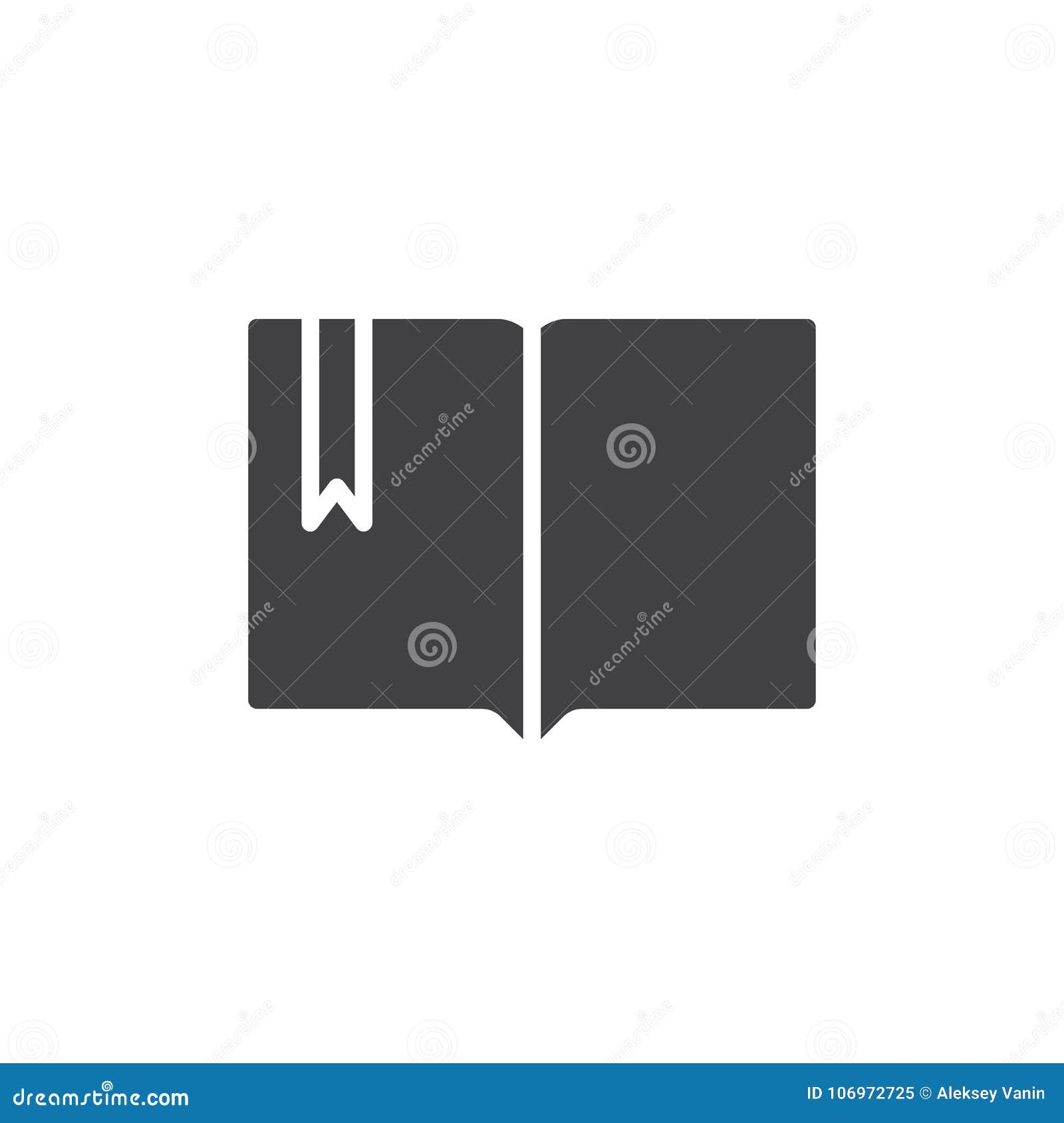 Open Notebook with Bookmark Icon Vector Stock Vector - Illustration of ...