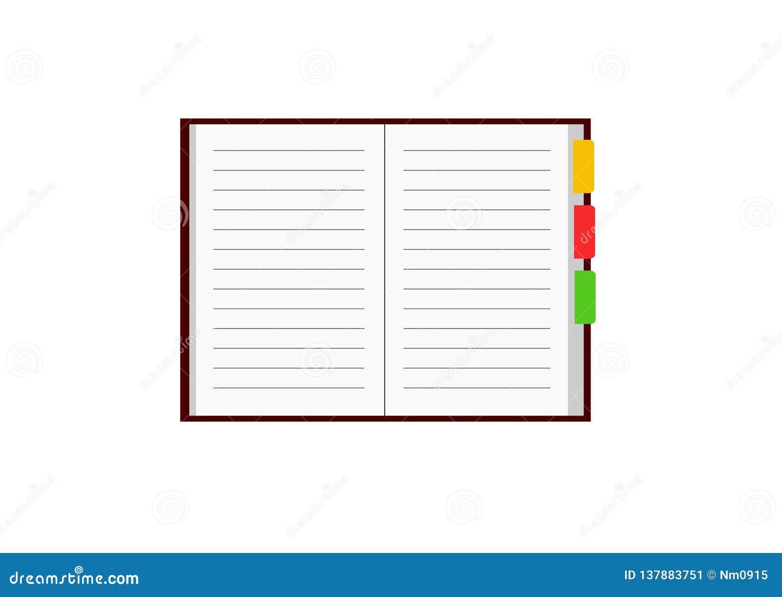 Open Notebook with Bookmarks - Office Item Stock Vector - Illustration ...