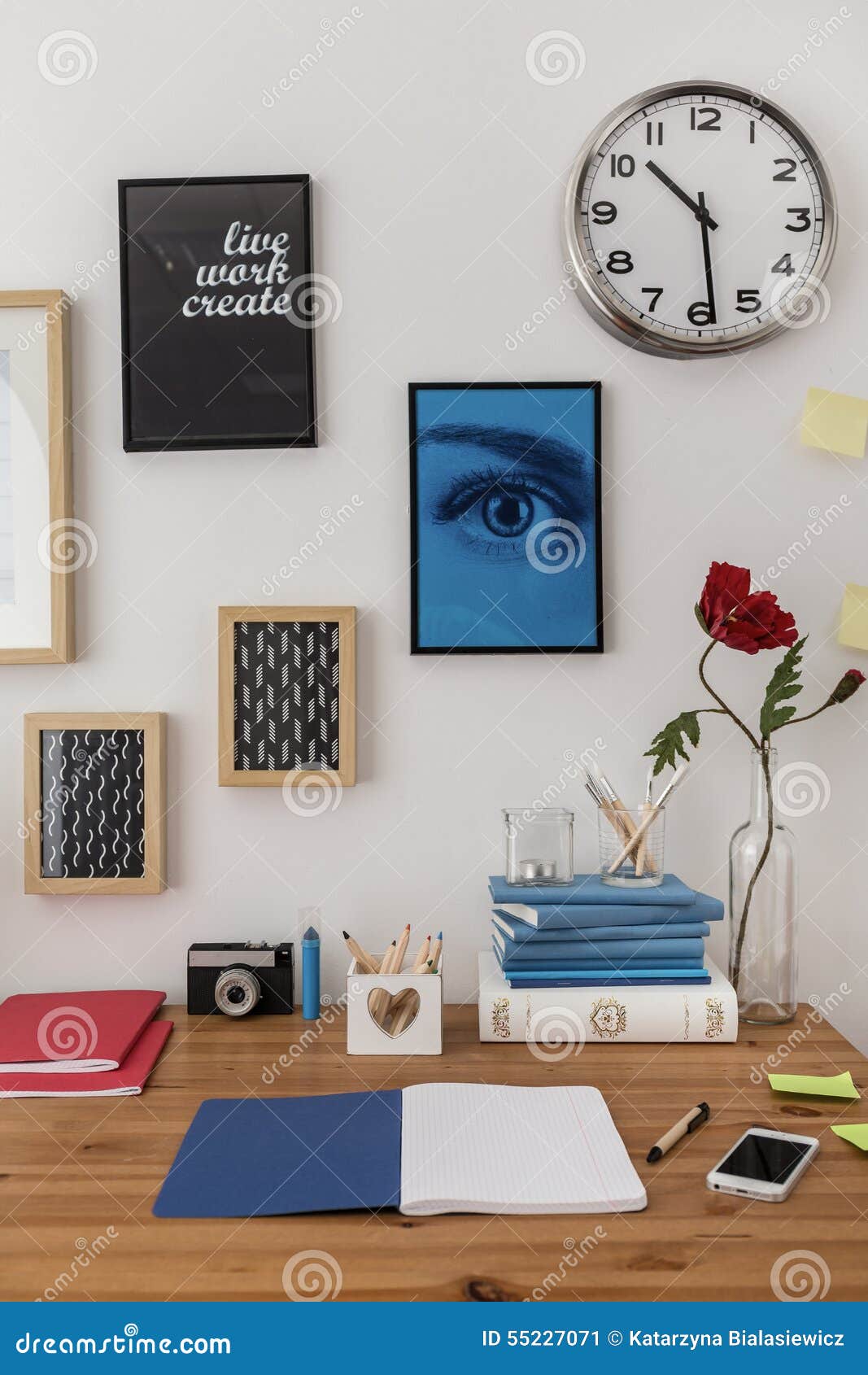 Open notebook on desk stock image. Image of clean, decoration - 55227071