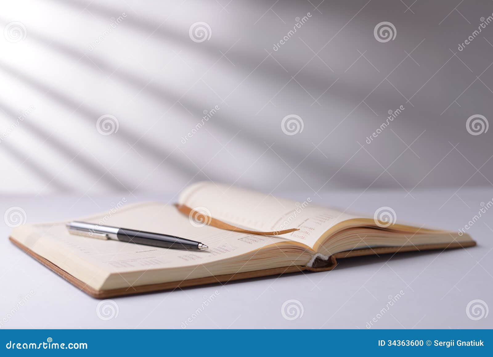 Open Notebook or Diary with a Pen Stock Photo - Image of ring, open ...