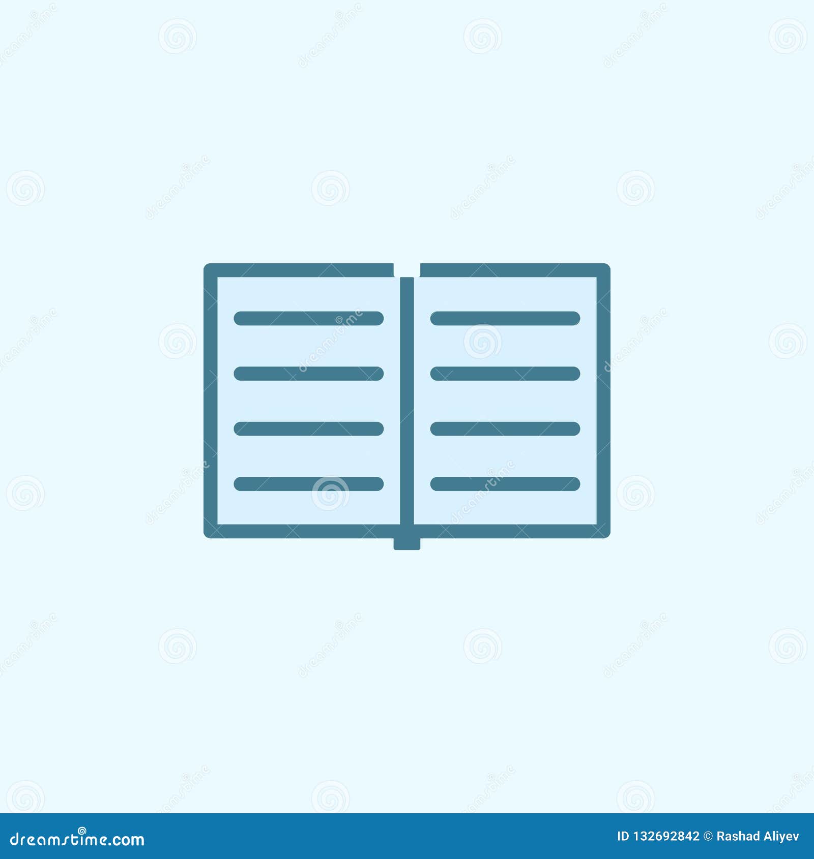 Open Notebook Field Outline Icon. Element of 2 Color Simple Icon Stock ...