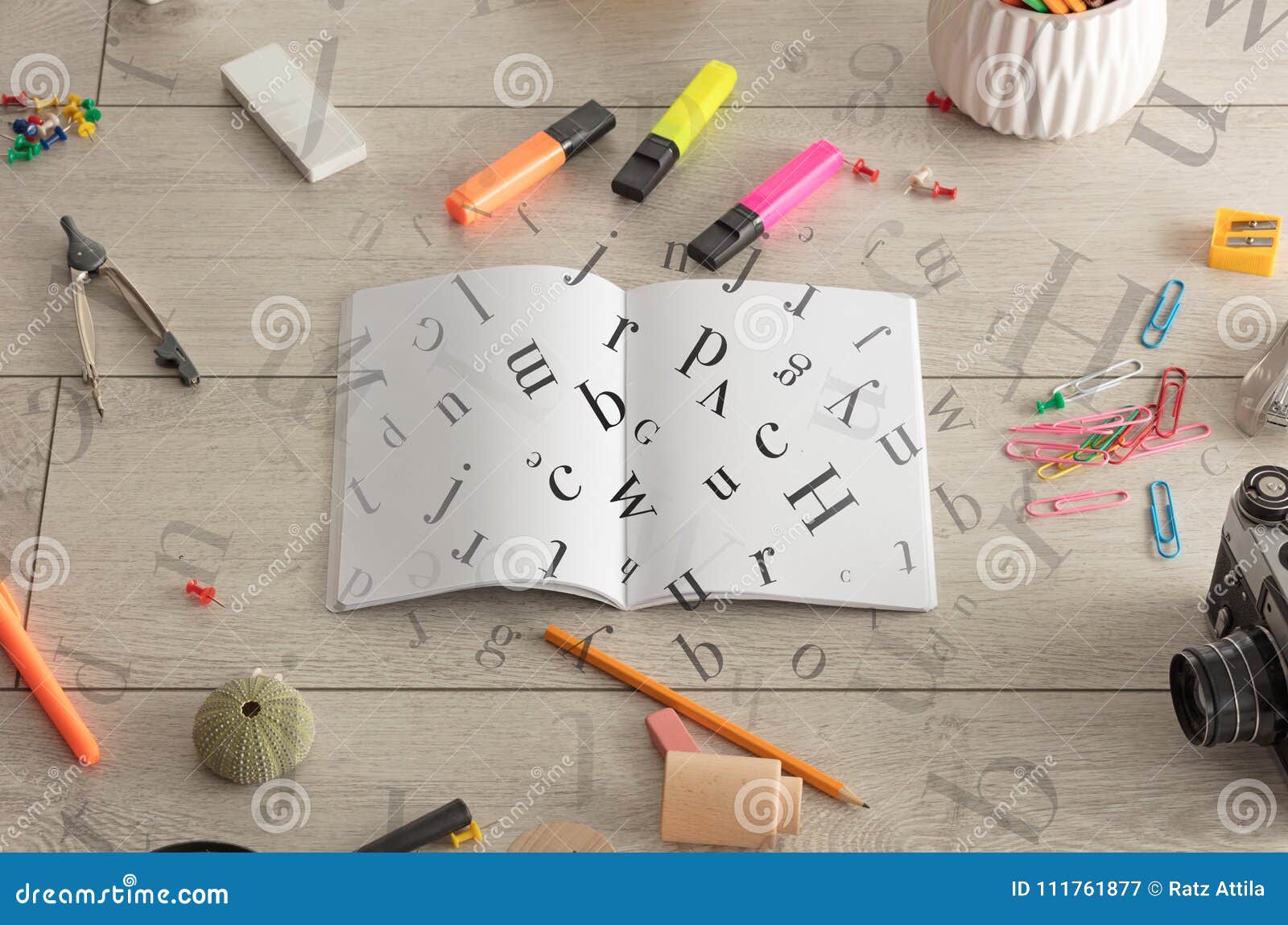 Open Notebook with Letters on it Stock Image - Image of education ...