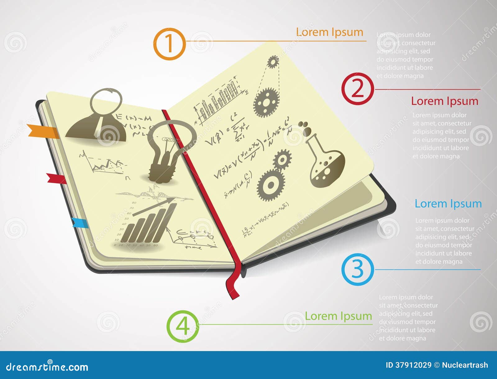 Open notebook stock vector. Illustration of layout, empty - 37912029