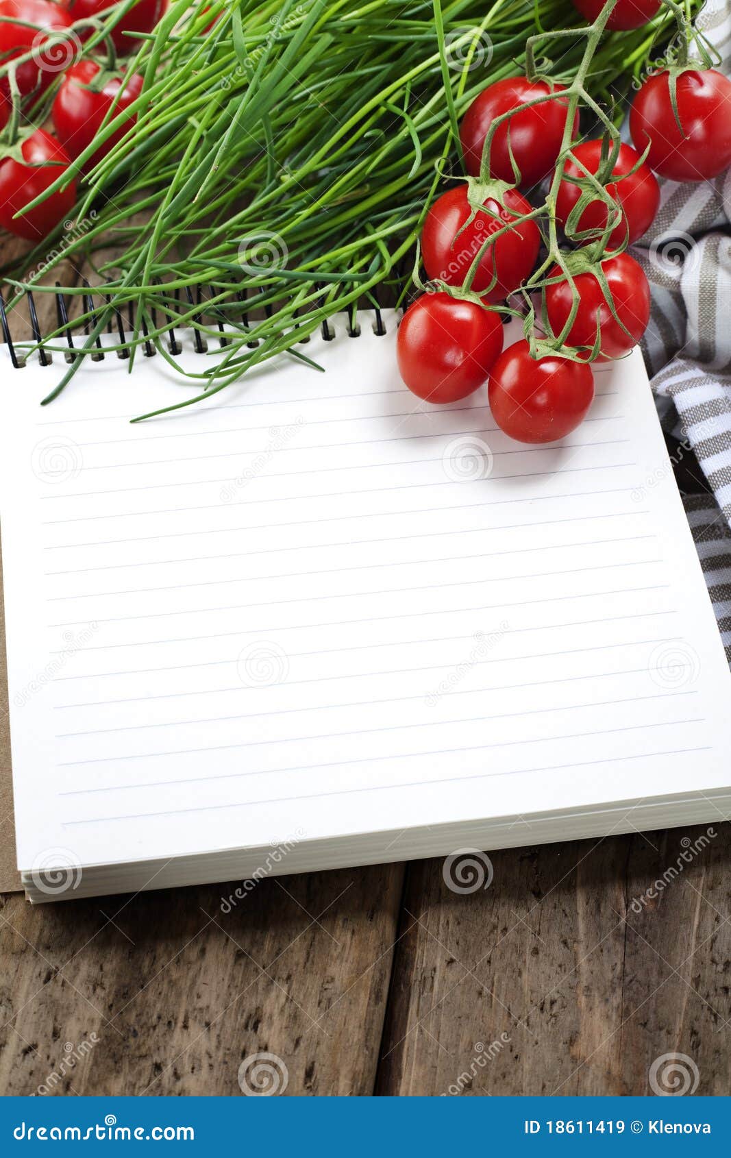 Open Notebook and Fresh Vegetables Stock Image - Image of food, wood ...