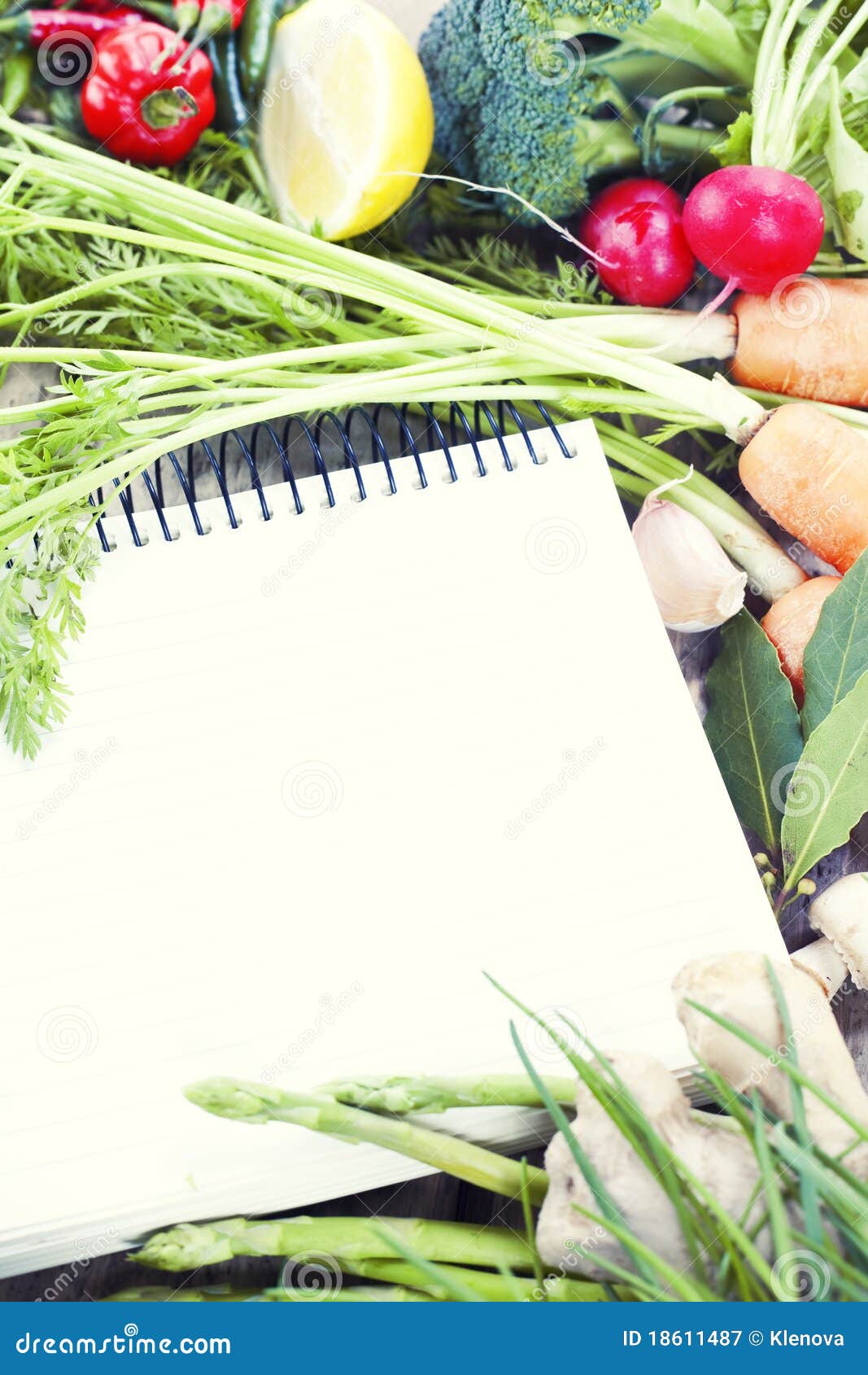 Open Notebook and Fresh Vegetables Stock Image - Image of ginger ...