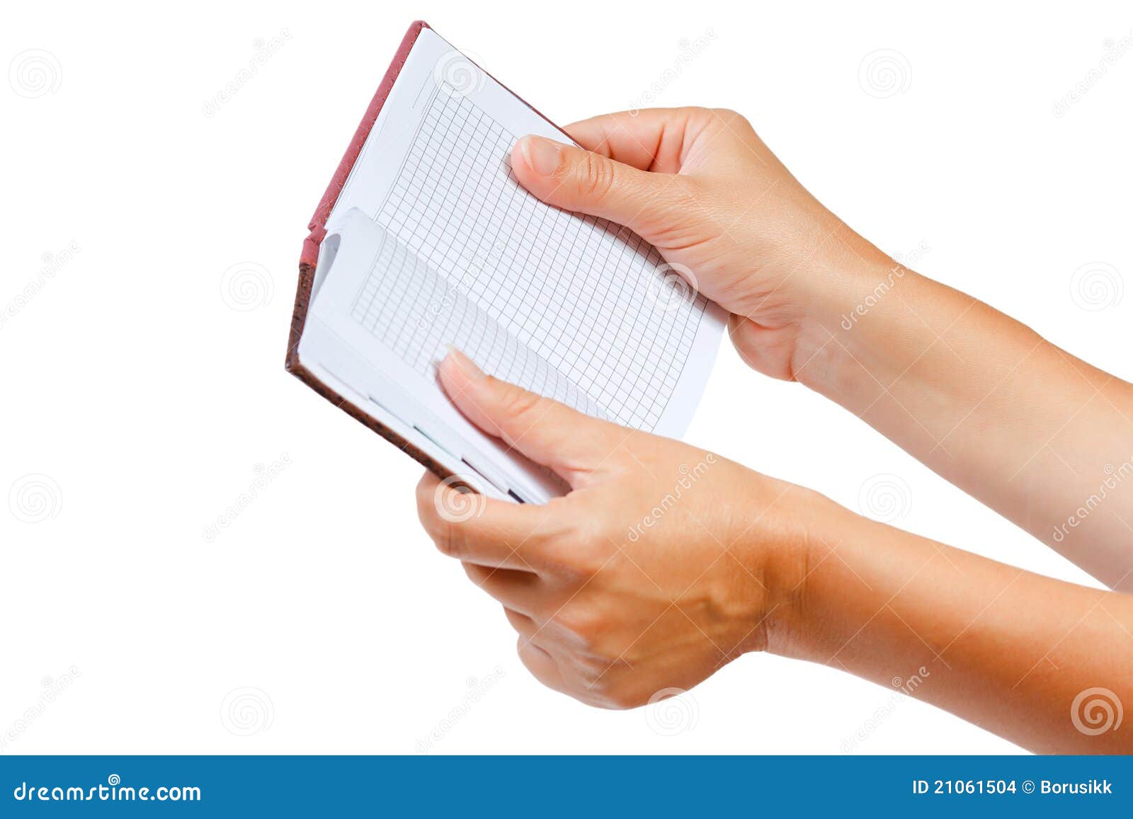 Open notebook in the hands stock photo. Image of business - 21061504