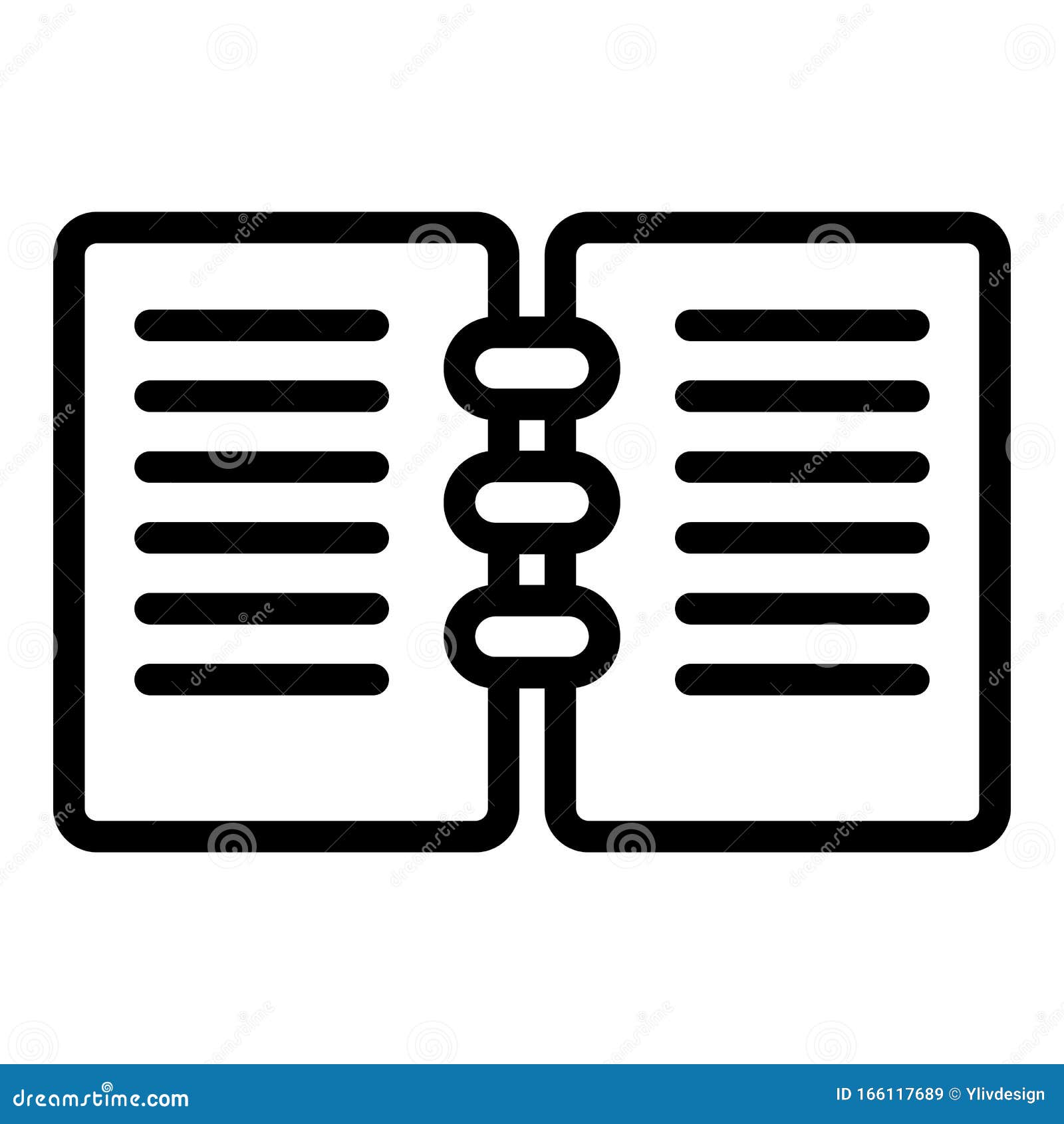 Open Notebook Icon, Outline Style Stock Vector - Illustration of ...
