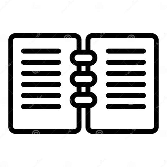 Open Notebook Icon, Outline Style Stock Vector - Illustration of ...