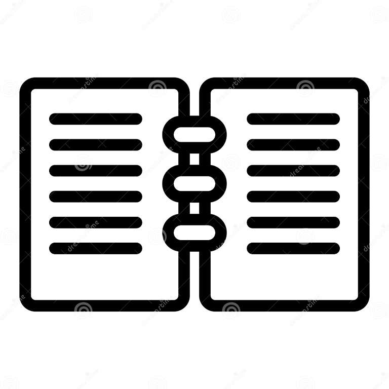 Open Notebook Icon, Outline Style Stock Vector - Illustration of ...