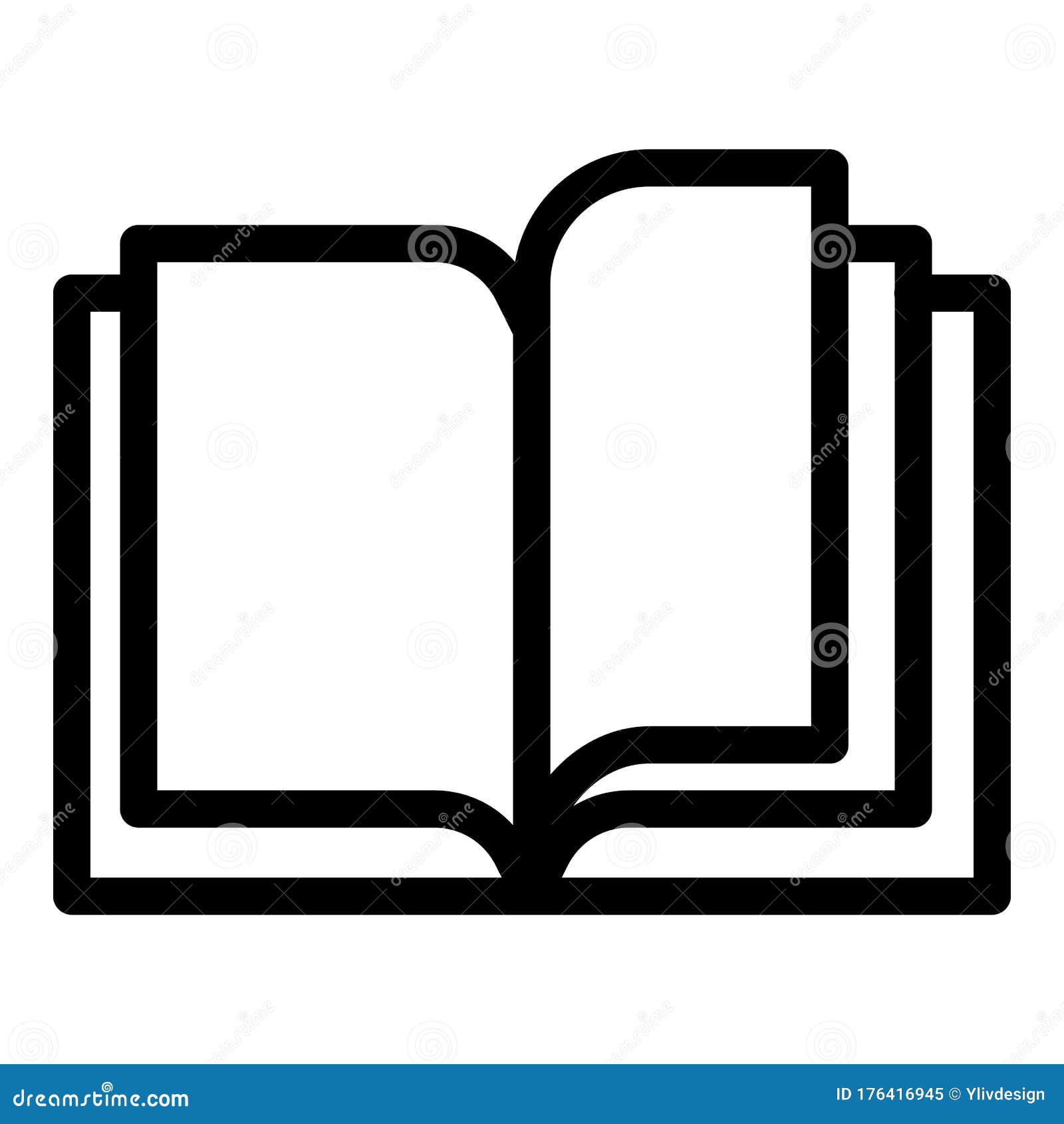 Open Notebook Icon, Outline Style Stock Vector - Illustration of place ...