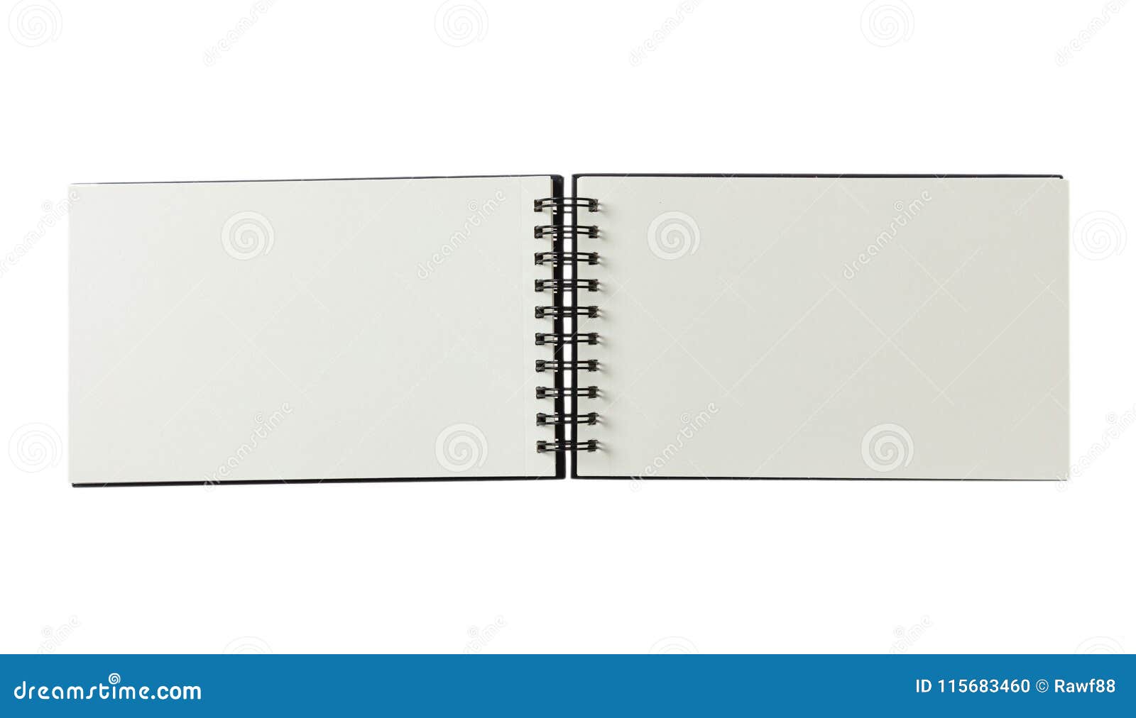 Open Notebook, Isolated on White Background, Copy Space, Top View Stock ...