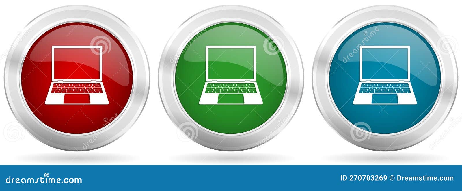 Open Notebook, Laptop, Mobile Computer Vector Icon Set. Red, Blue and ...