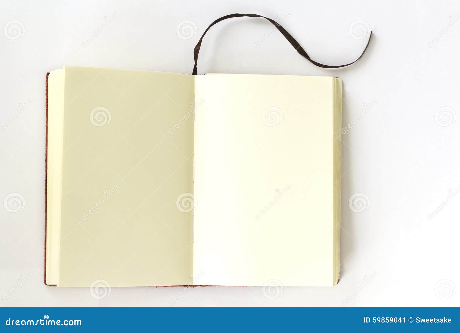 Open Notebook with Mark on White Background Stock Image - Image of ...