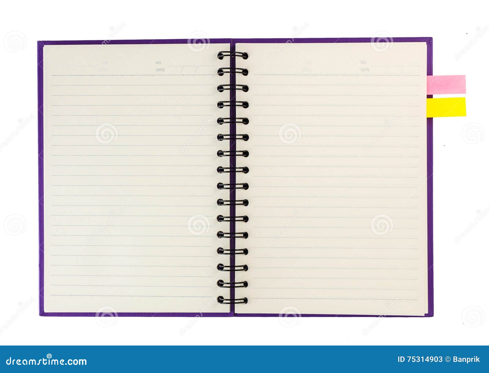 Open Notebook and Notpaper Isolated on White Stock Image - Image of ...