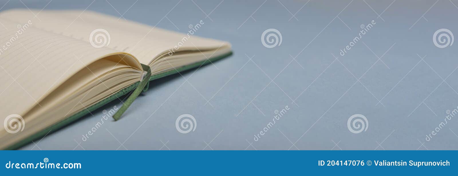 Open Notebook on Office Desk, Side View, Close Up Stock Photo - Image ...
